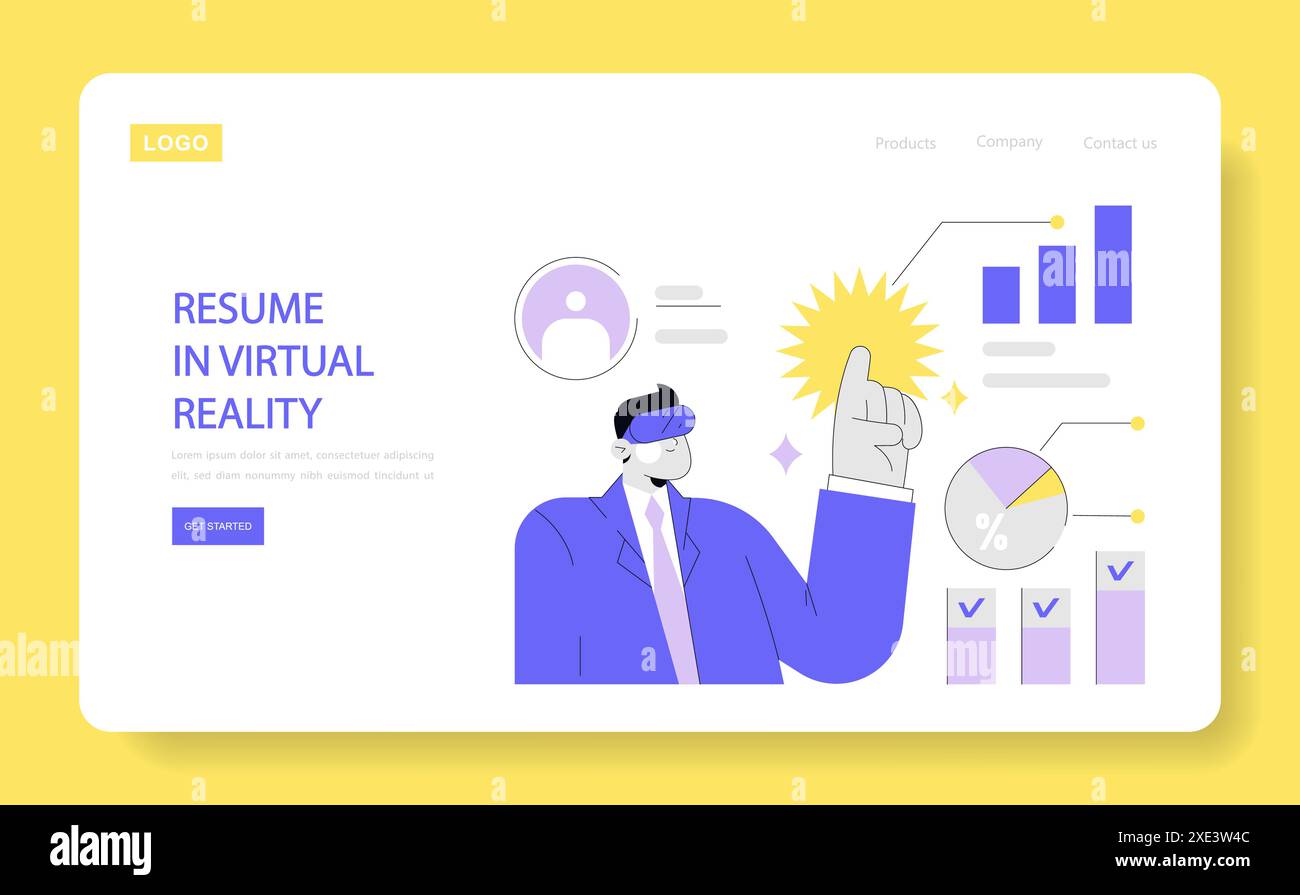 Virtual reality job application concept. A professional avatar reviews ...