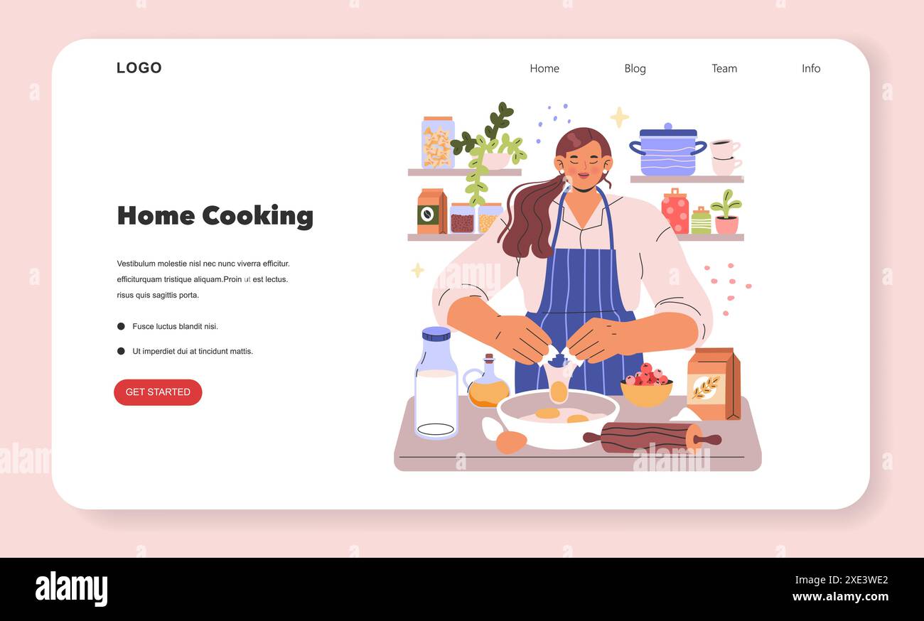 Housewife concept. A serene woman prepares a meal in a cozy kitchen ...