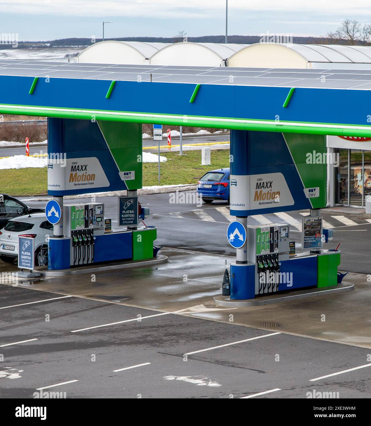 Caradice, Slovakia - December, 25, 2023 : OMV petrol station. Gas ...