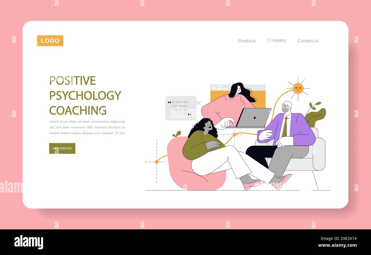 Positive Psychology Coaching concept. An illustration of a therapy ...