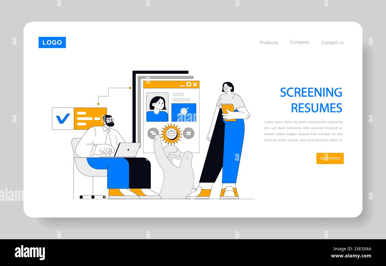 Recruiting Candidates concept. Human resources professionals screen ...