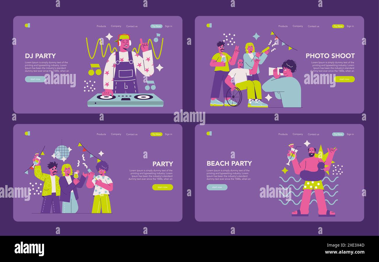 Party set. Celebratory events with DJ mixing, photo session, indoor ...