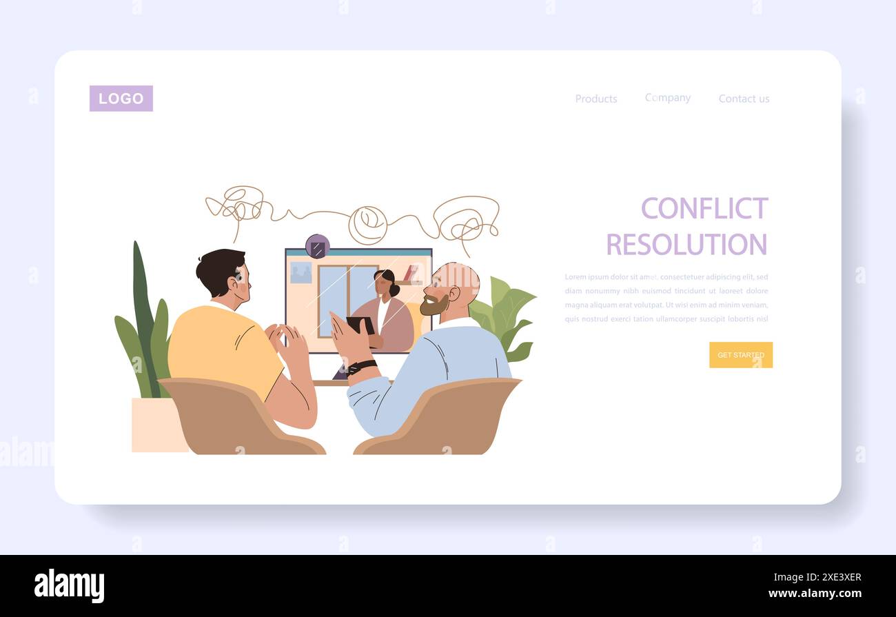 Modern Families concept. Two men engage in mediation with a ...