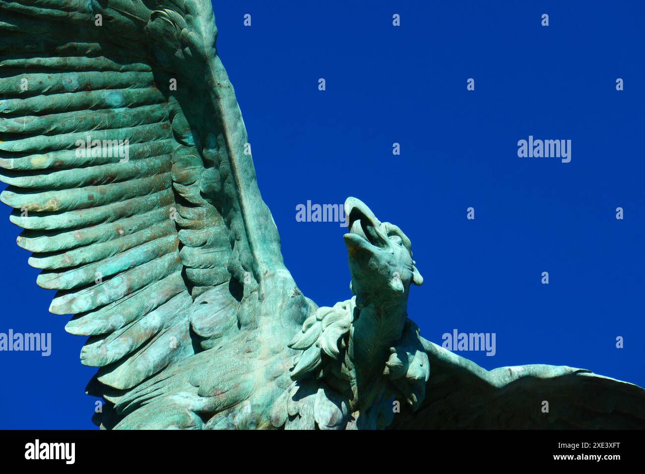 Sculpture of the Turul bird on the Savoy Terrace, Budapest Stock Photo ...