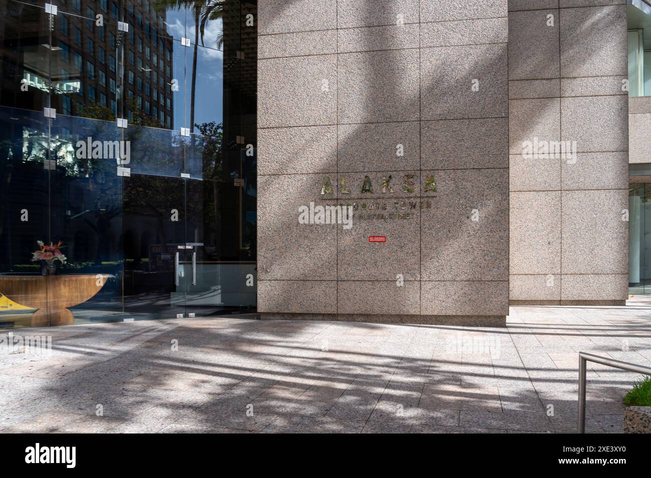 Honolulu, HI, USA - January 13, 2024: The entrance to Alakea Corporate ...