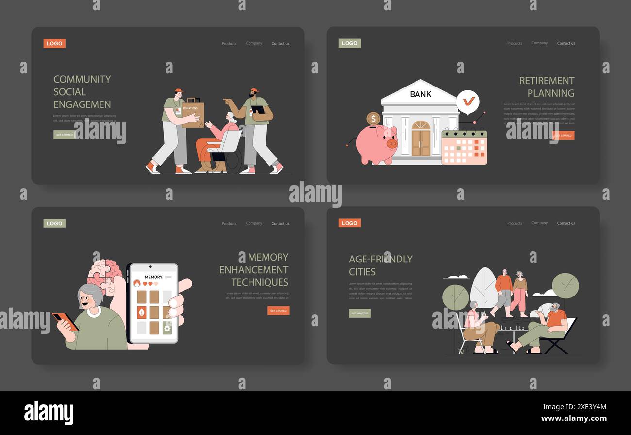 Positive Aging set. Engaging seniors through community, financial ...