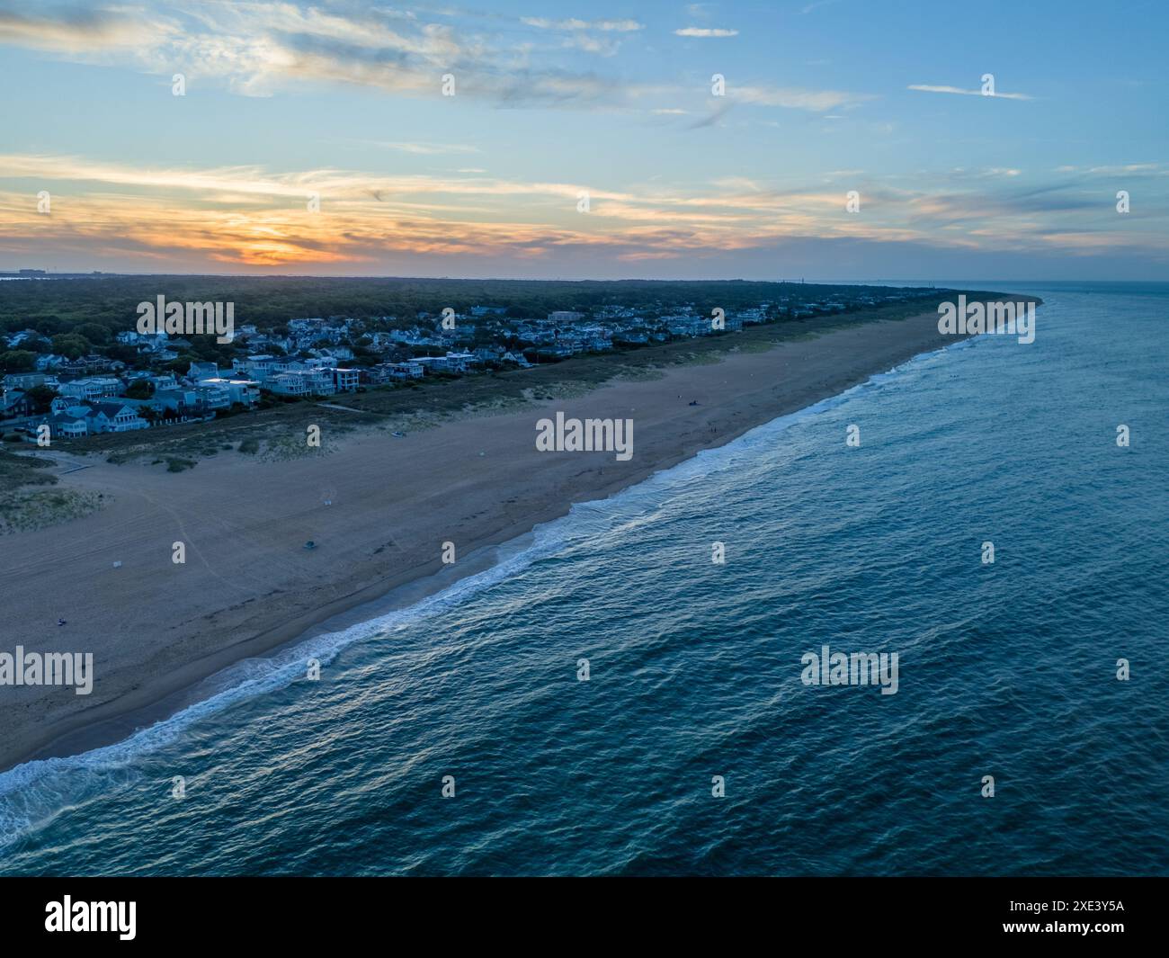 Beautiful Beach Sunset, Aerial View Virginia Beach, Virginia Stock ...