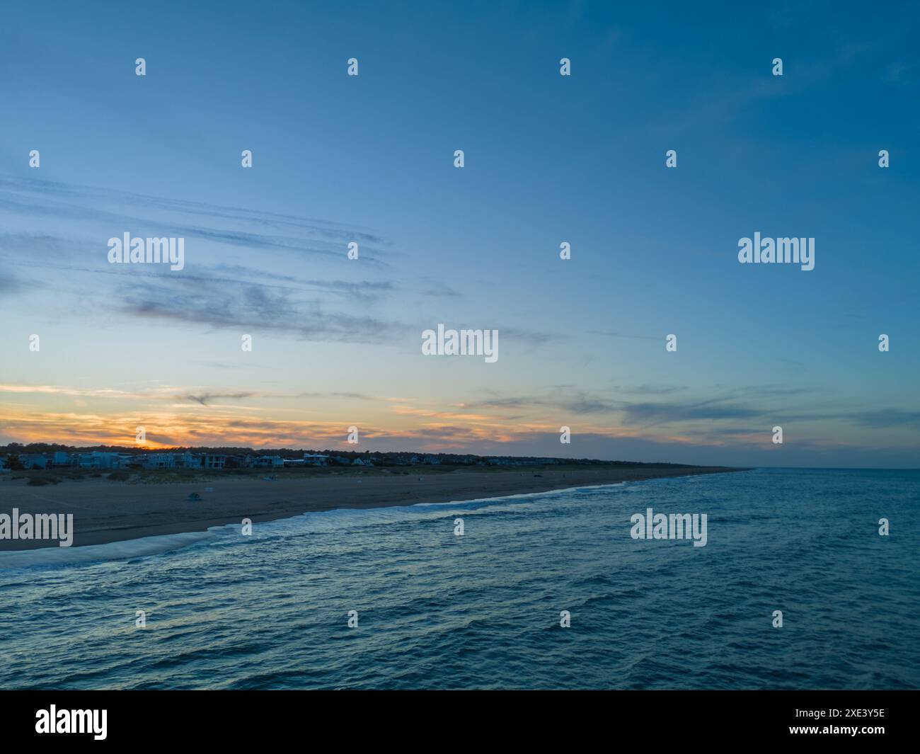 Beautiful Beach Sunset, Aerial View Virginia Beach, Virginia Stock ...