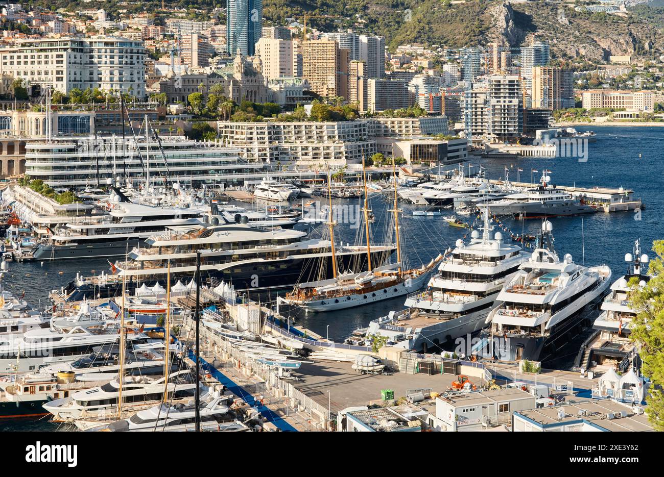 Monaco, Monte Carlo, 28 September 2022 - Top view of the famous yacht ...