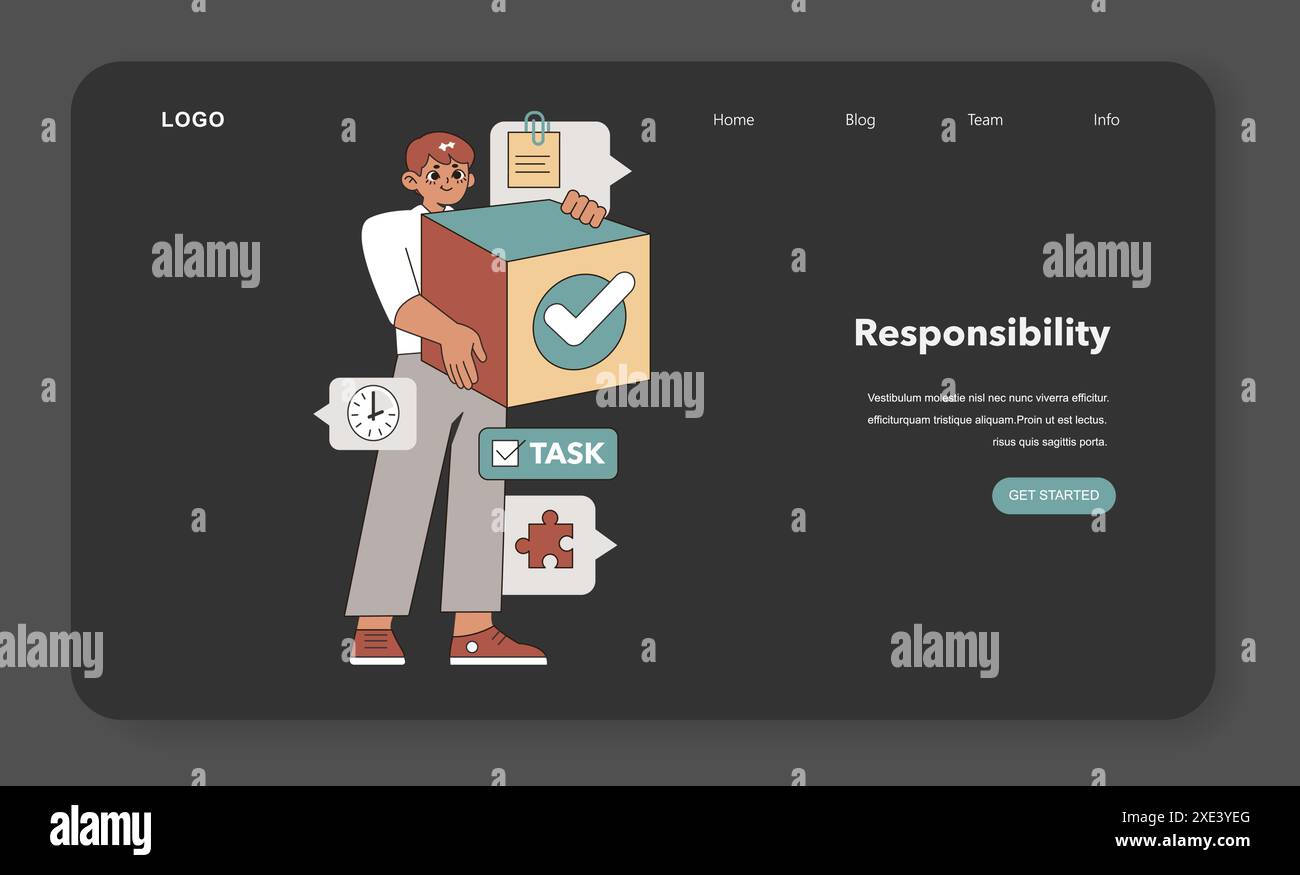 Responsibility in Task Delegation concept. A focused individual holding ...