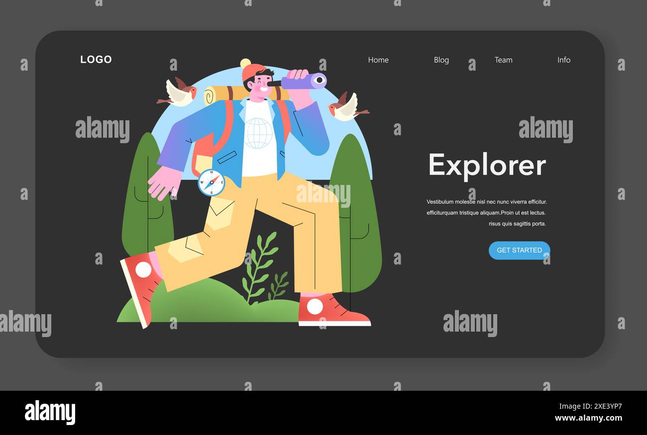 Explorer Archetype illustration. A curious adventurer gazes through a ...