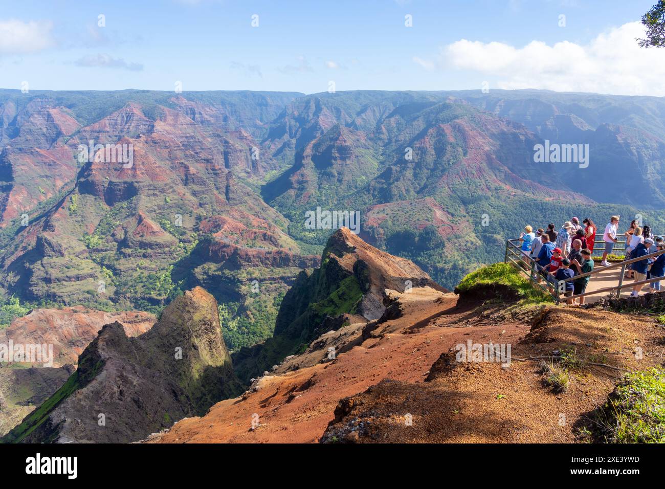 Waimea, Hawaii, USA - January 18, 2024: People visiting Waimea Canyon ...