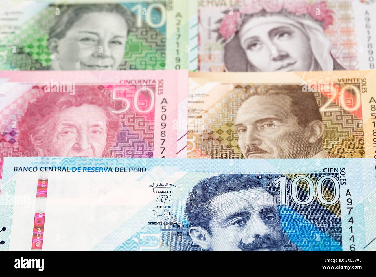 Peruvian money a business background Stock Photo - Alamy