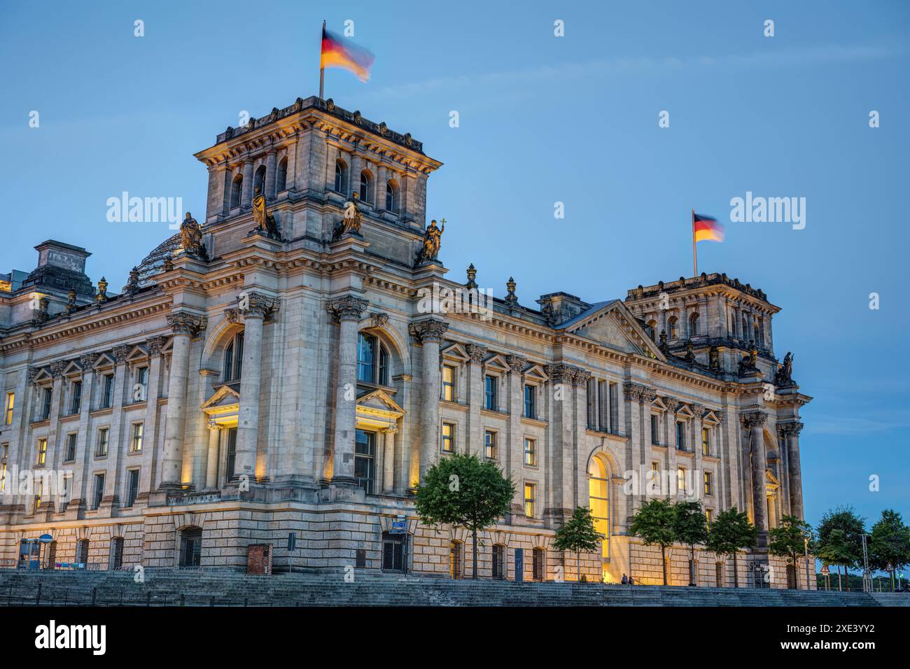 The imposing Reichstag in Berlin, the german parliament building, at ...