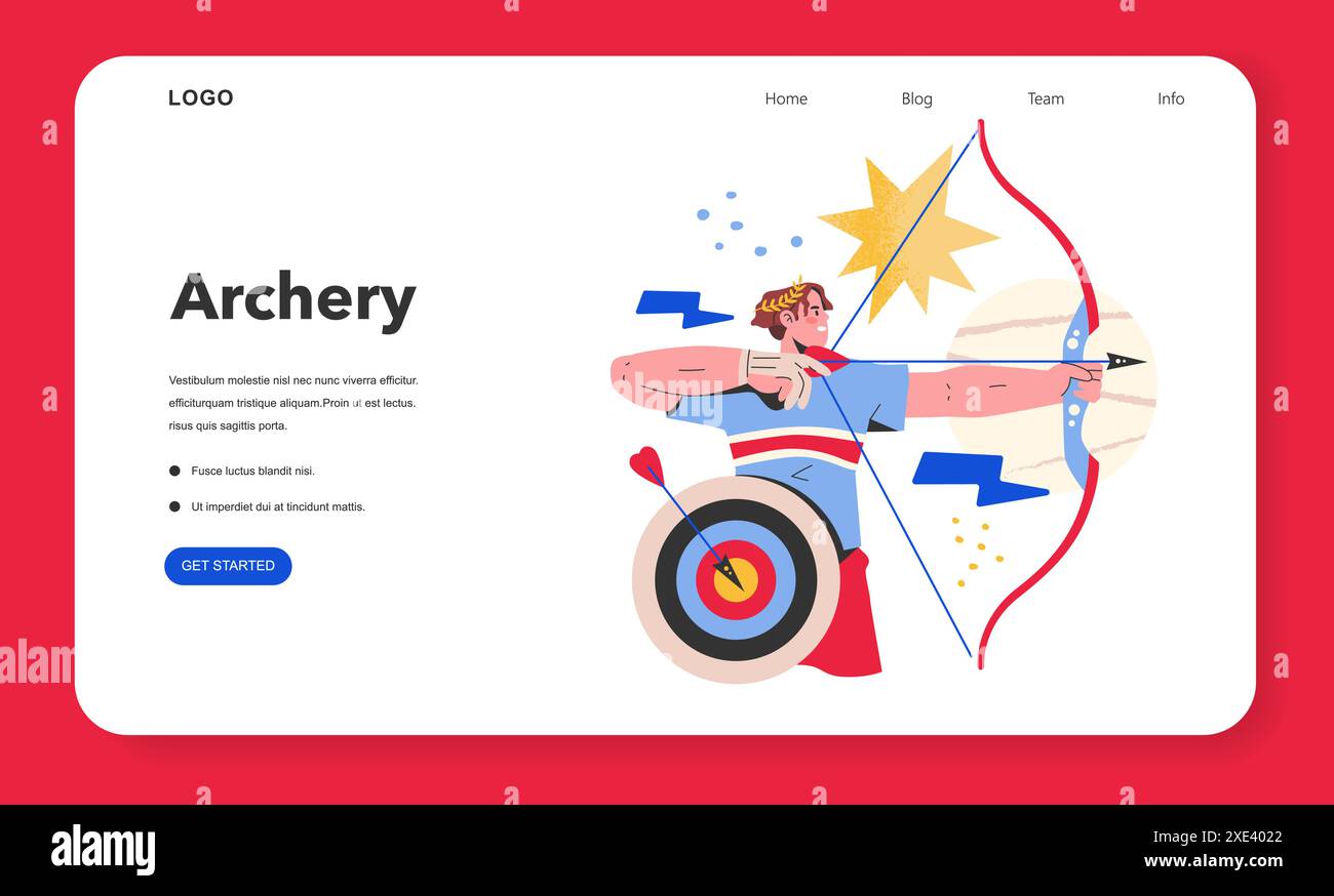 Olympic Archery concept. An athlete in action focusing on target ...