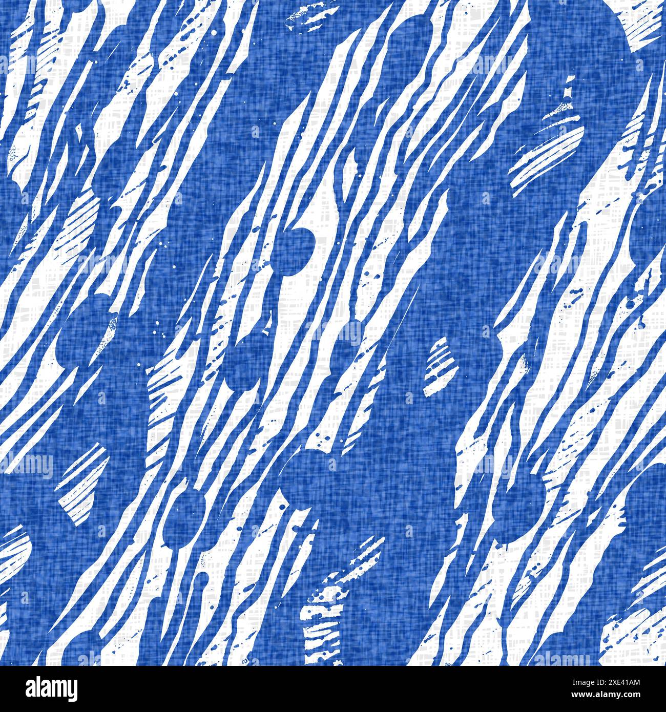 Whimsical seaweed kelp coastal electric blue beach pattern. Batik ...