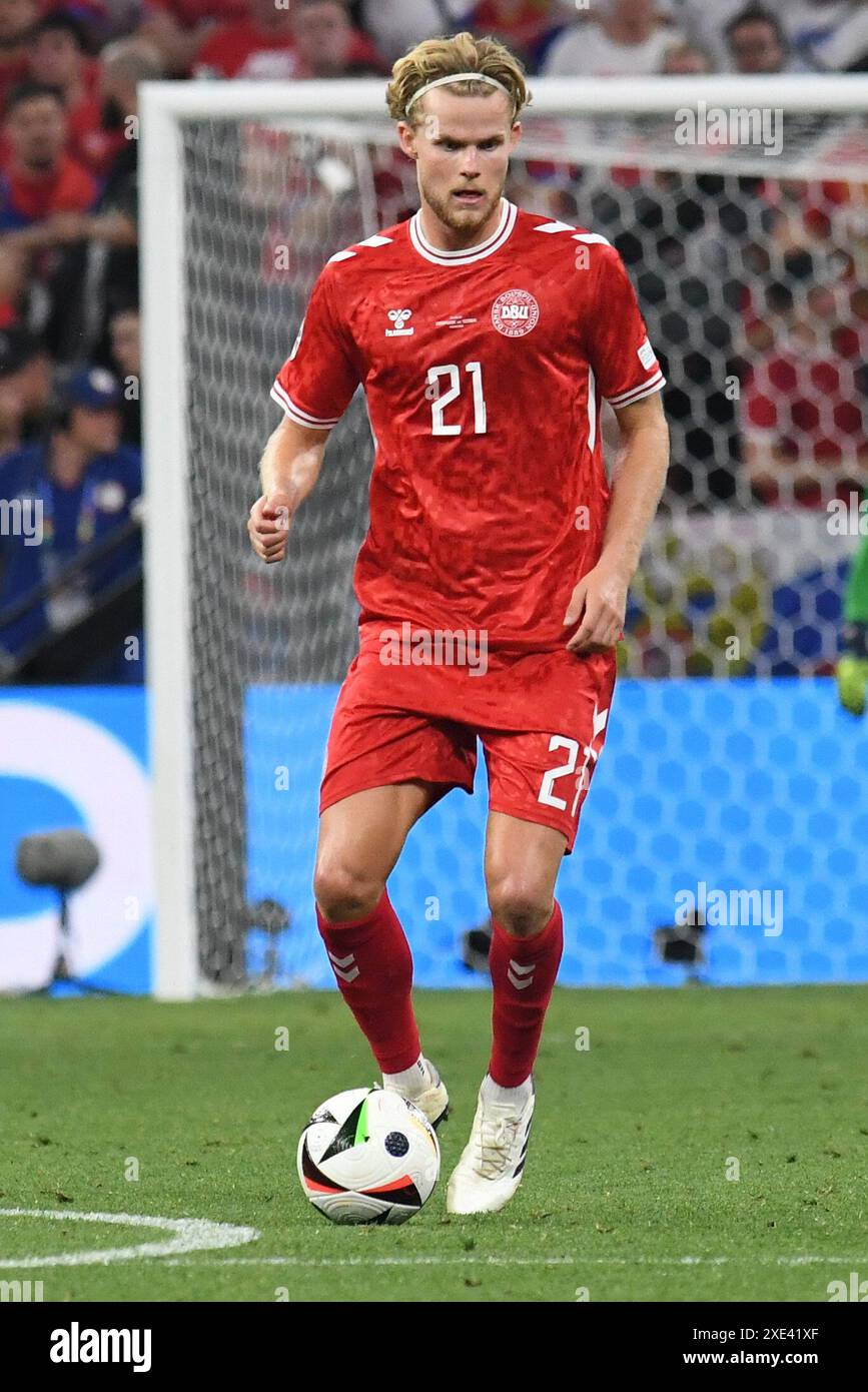 MUNICH, GERMANY - JUNE 25: Morten Hjulmand of Denmark during the UEFA ...