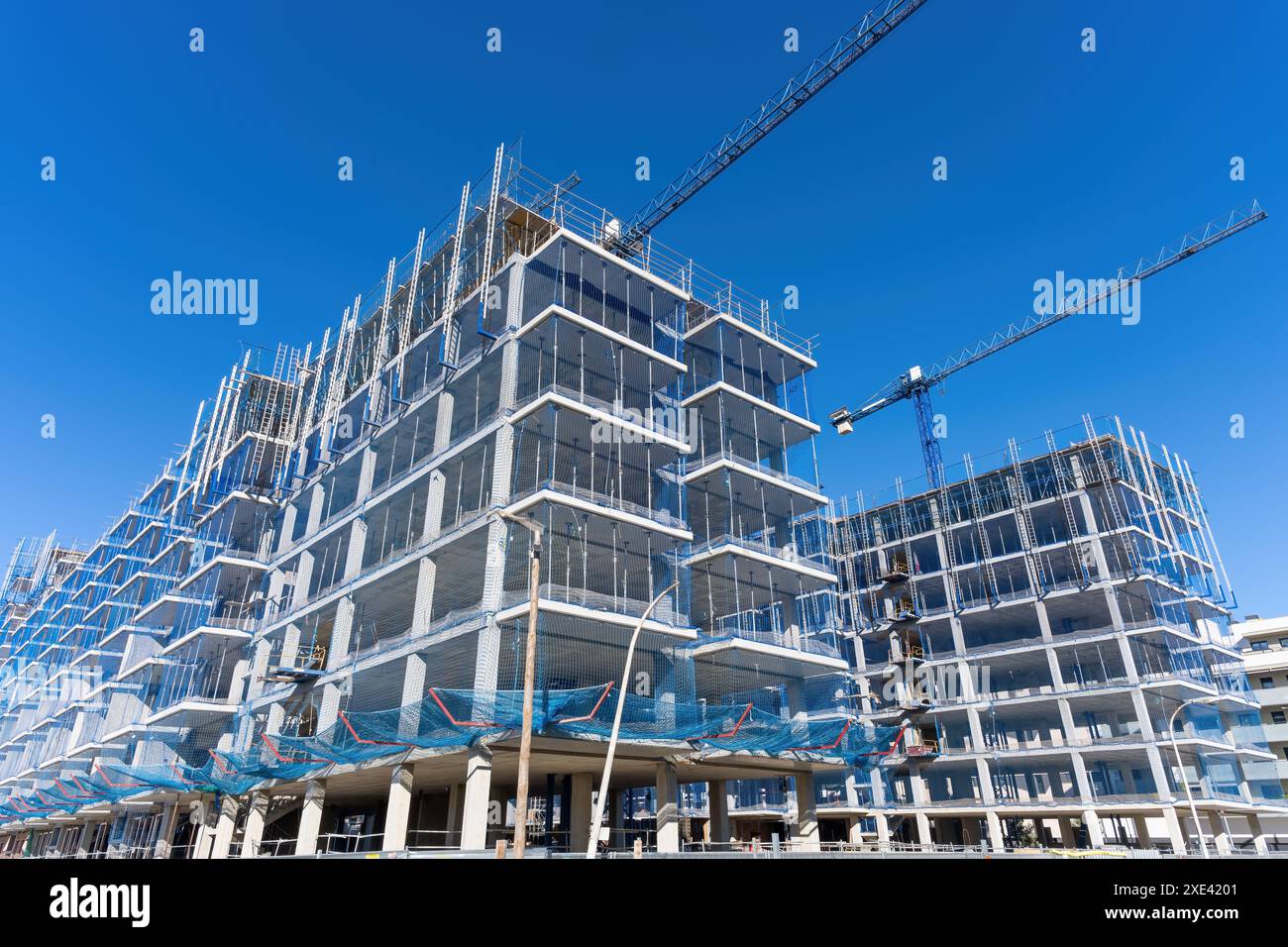 Construction site for new apartment buildings seen in Barcelona, Spain ...