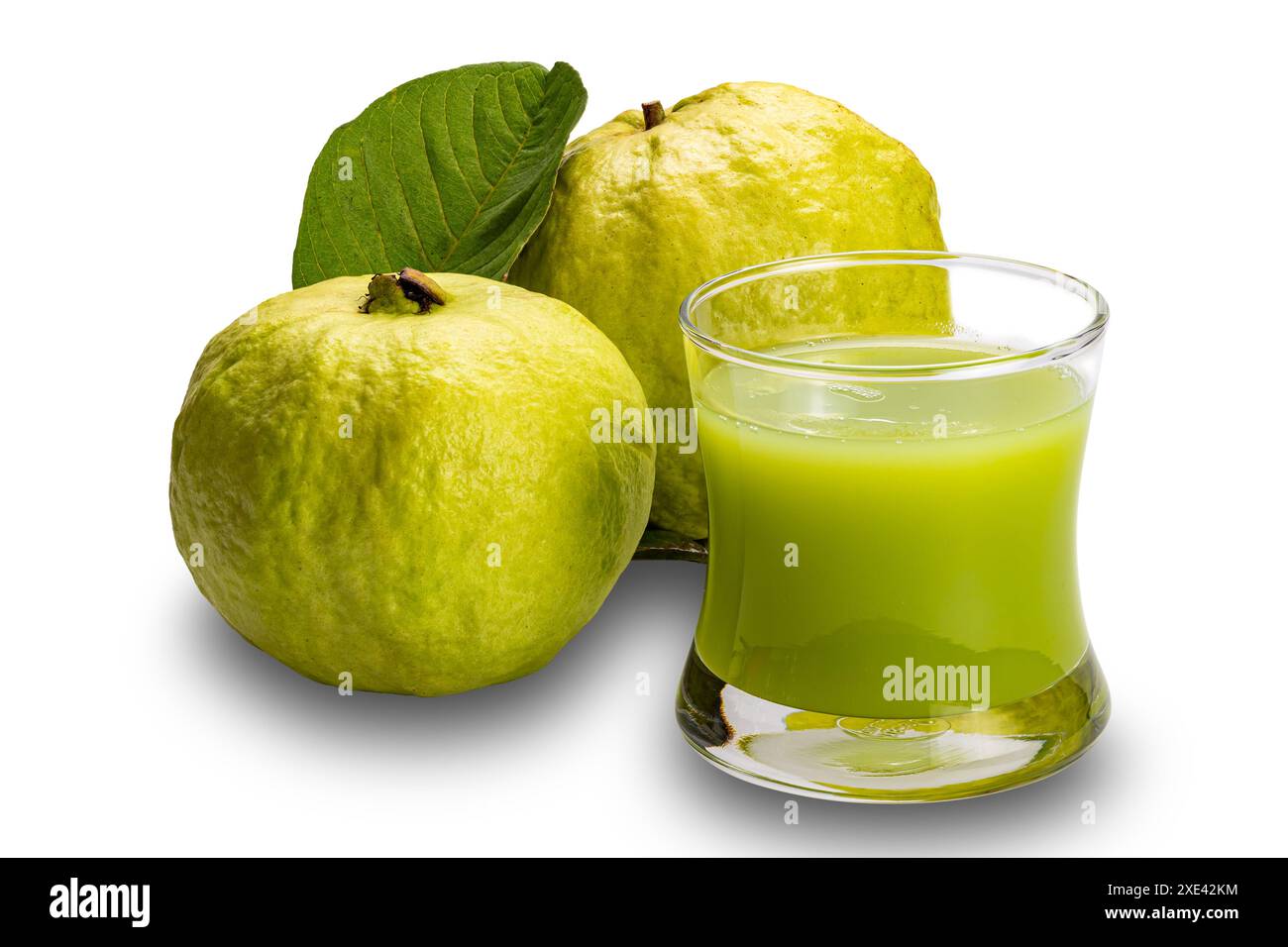 Fresh guava juice in transparent glass with ripe guava fruit Stock ...