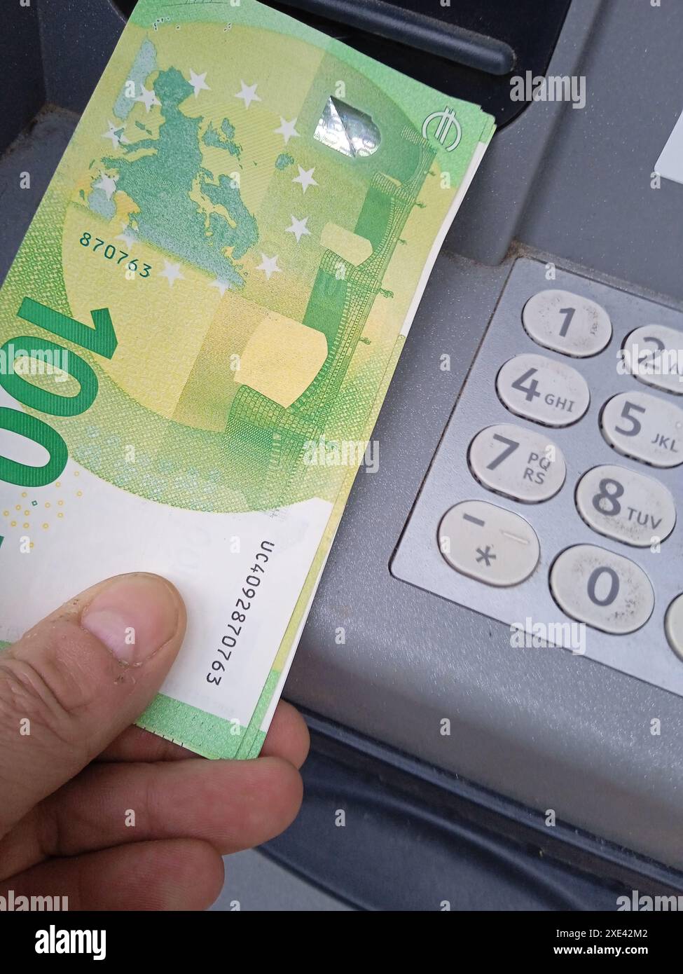 Euro bank notes, paying in the european union Stock Photo - Alamy