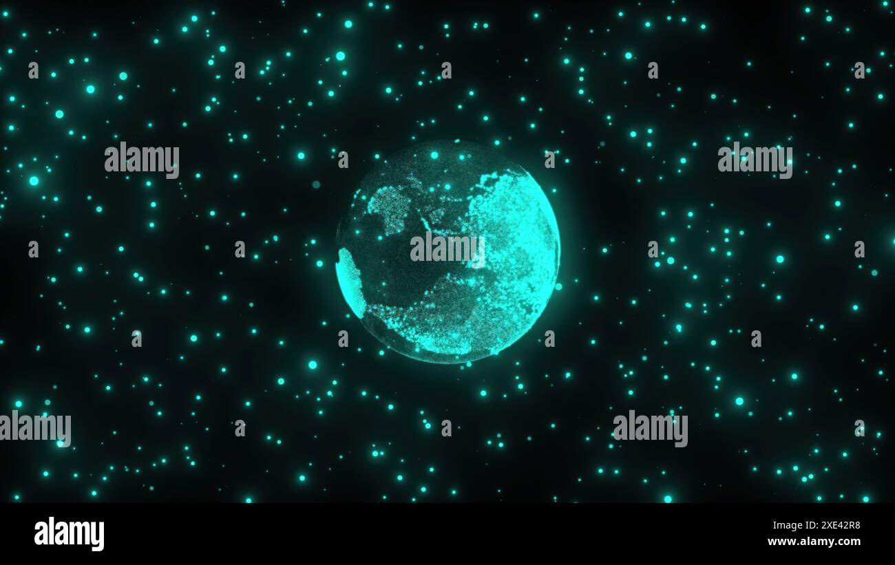 Motion particle earth digital hi-res stock photography and images - Alamy