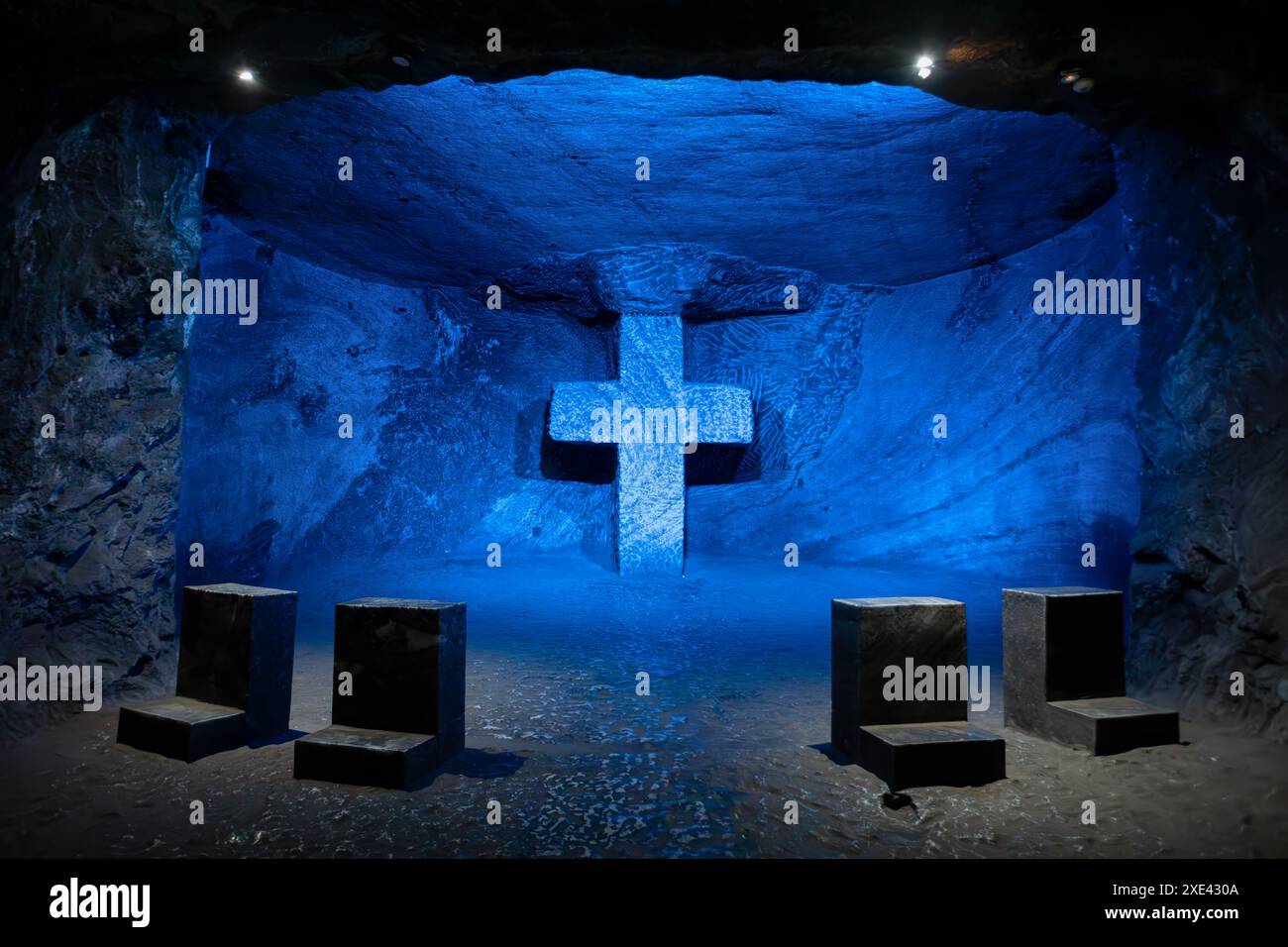 Magnificent cross glows with spiritual light in famous underground ...