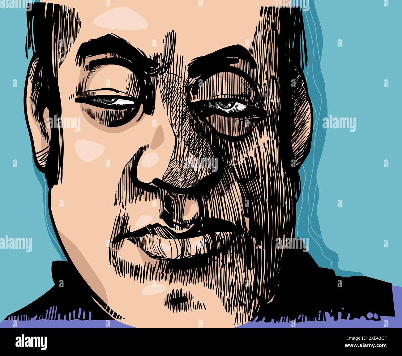 Wise man artistic drawing illustration Stock Photo - Alamy