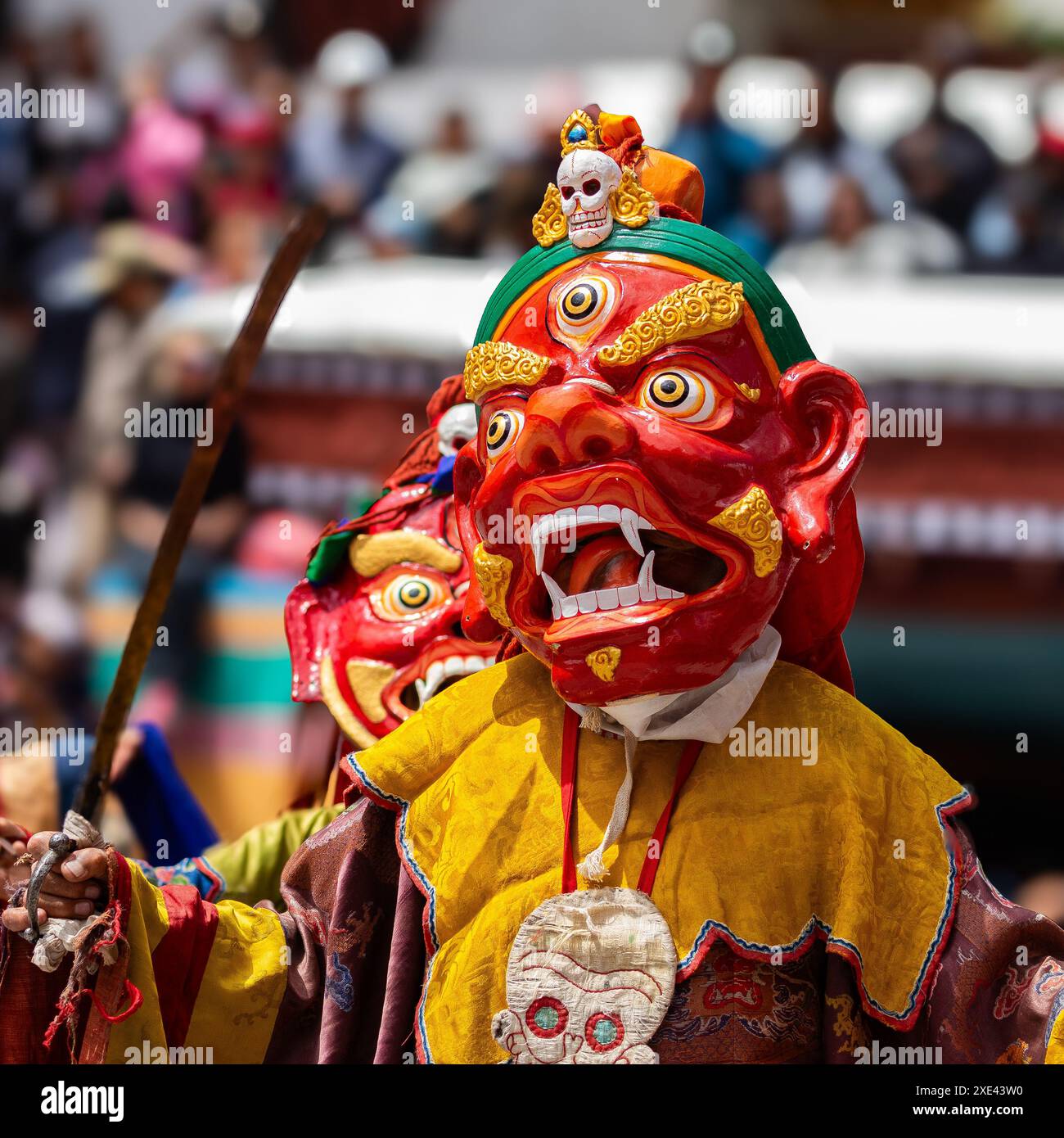 Colorful mask dance being performed at Hemis Monastery during Hemis ...