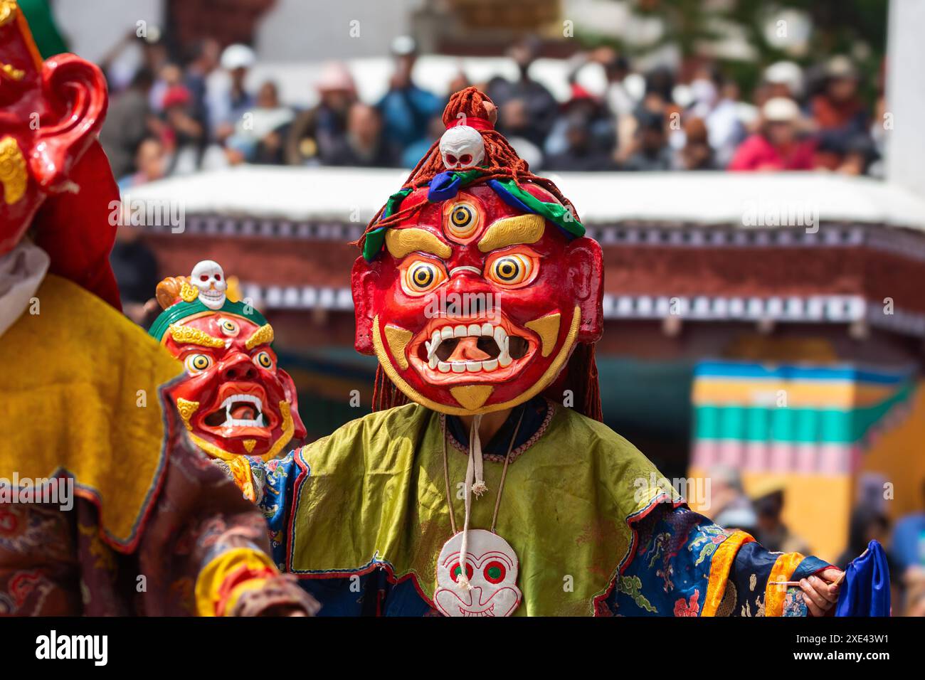 Colorful mask dance being performed at Hemis Monastery during Hemis ...