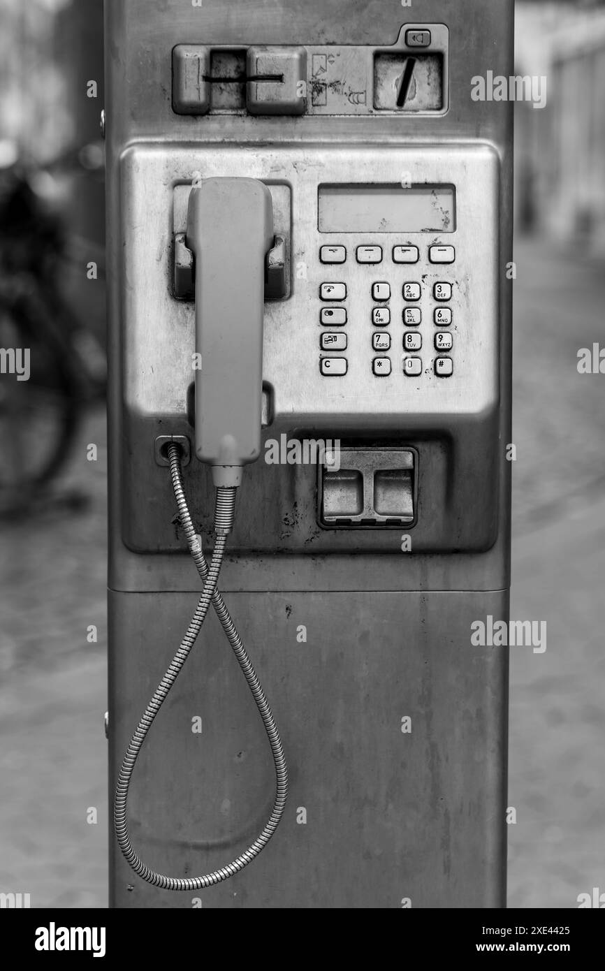 Card phone booth telephone booth Black and White Stock Photos & Images ...