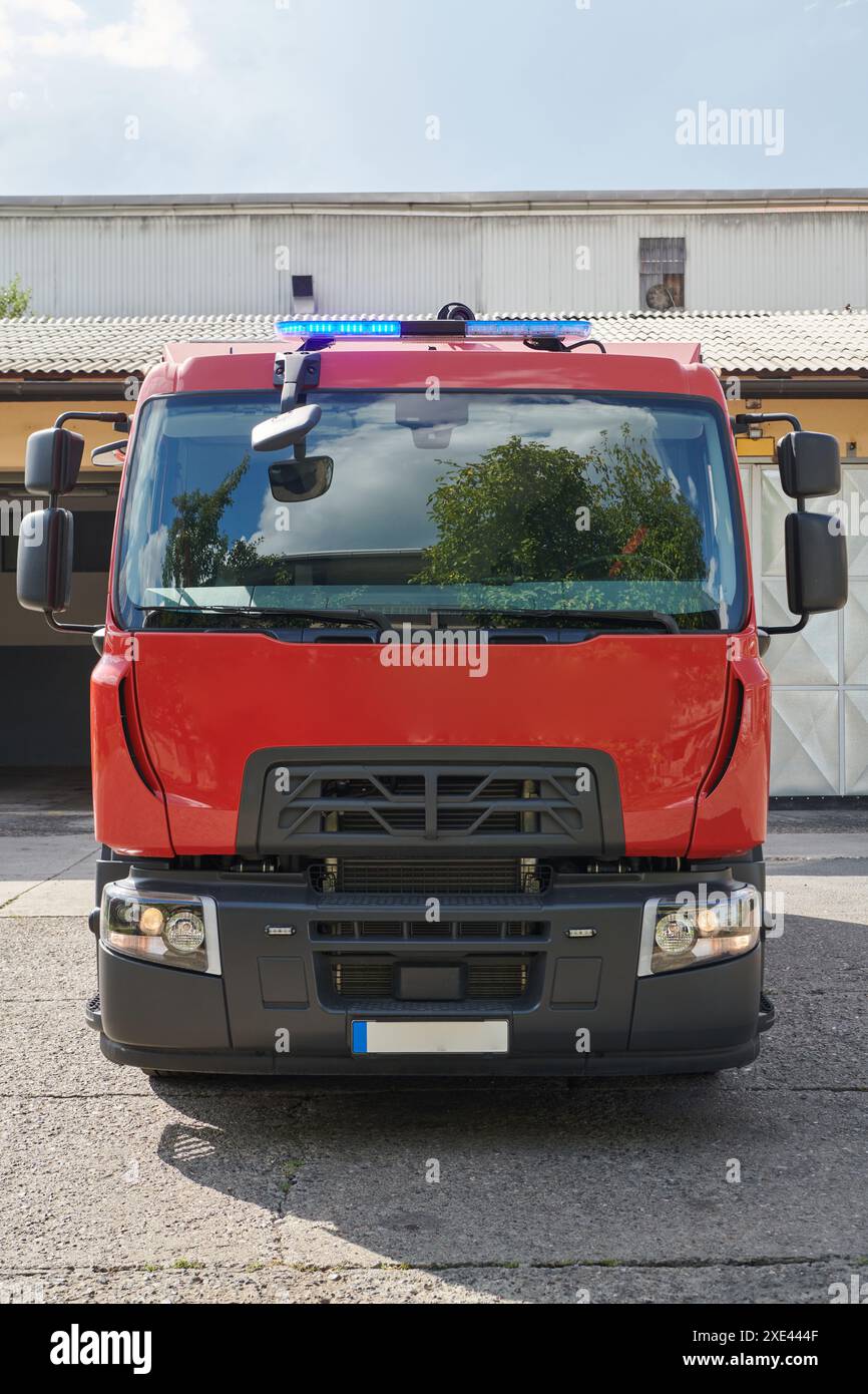 A state-of-the-art firetruck, equipped with advanced rescue technology ...