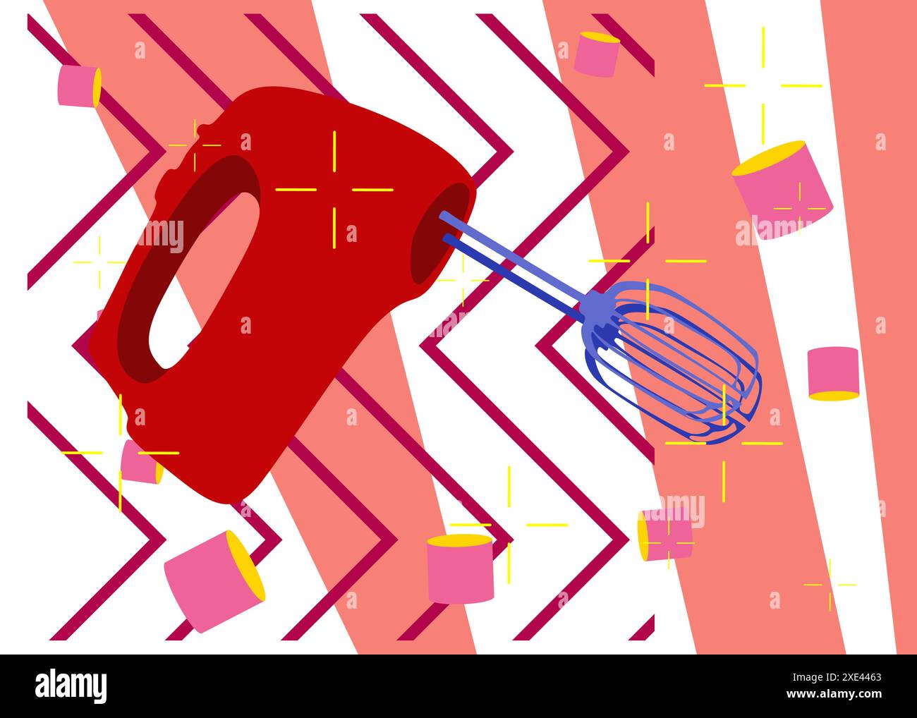 Mixer geometrical graphic retro theme background. Minimal geometric ...