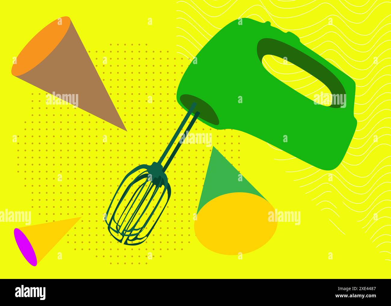 Mixer geometrical graphic retro theme background. Minimal geometric ...