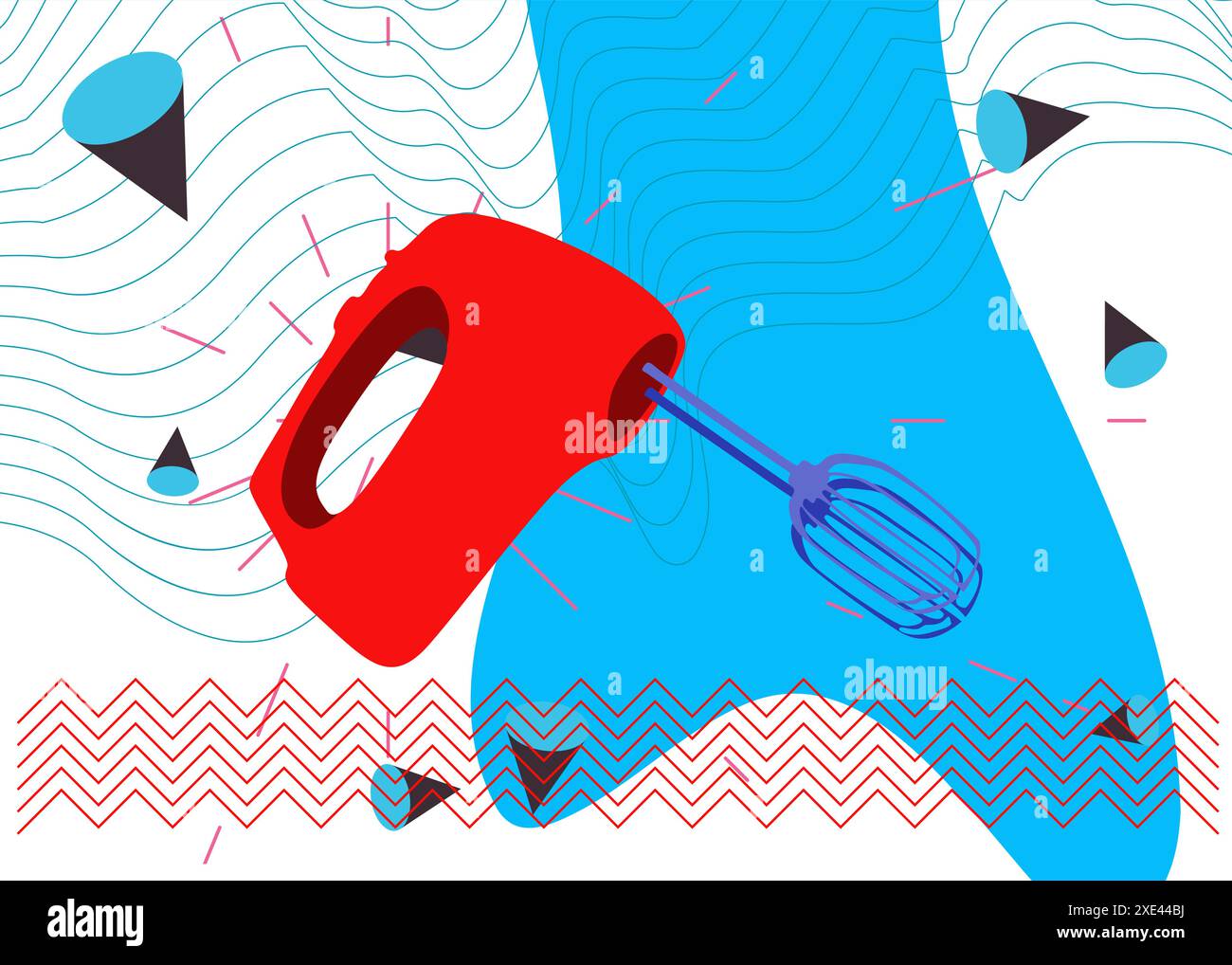 Mixer geometrical graphic retro theme background. Minimal geometric ...