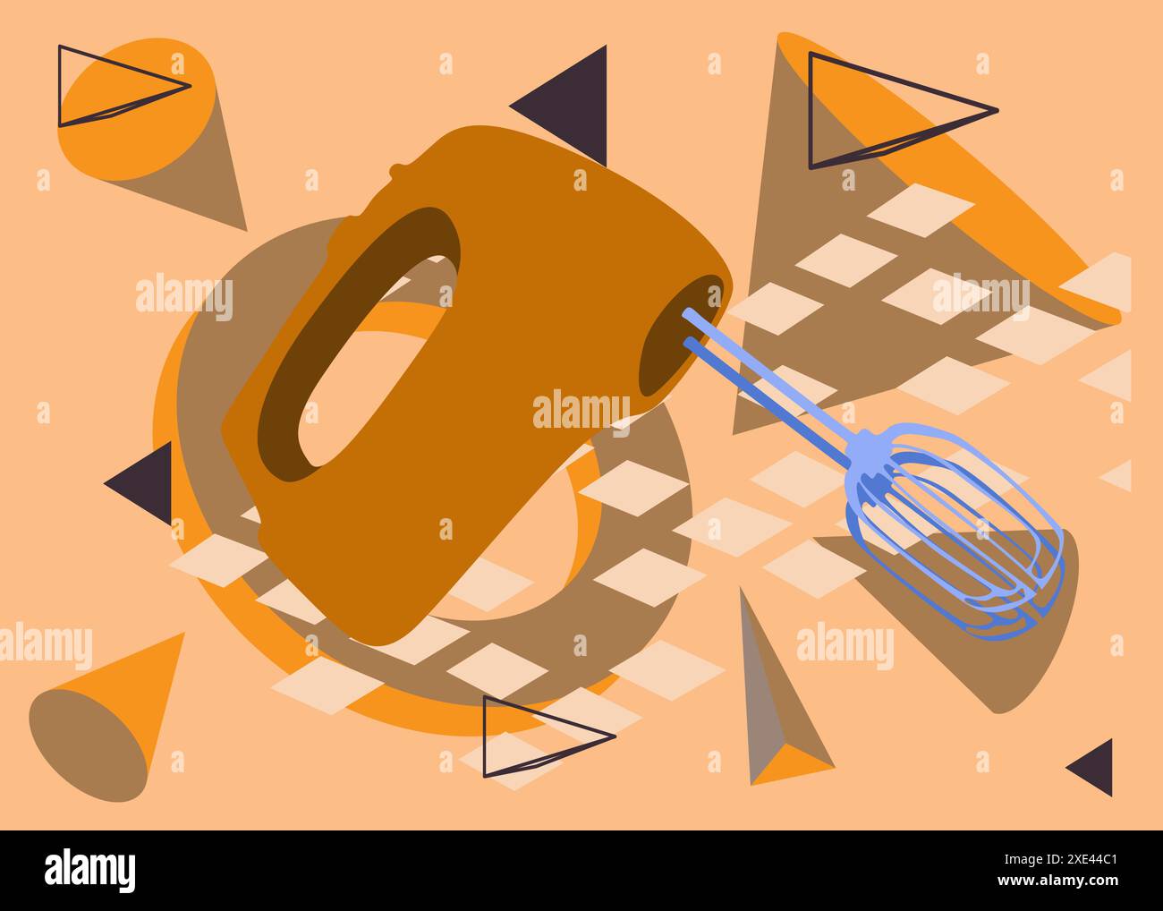 Mixer geometrical graphic retro theme background. Minimal geometric ...