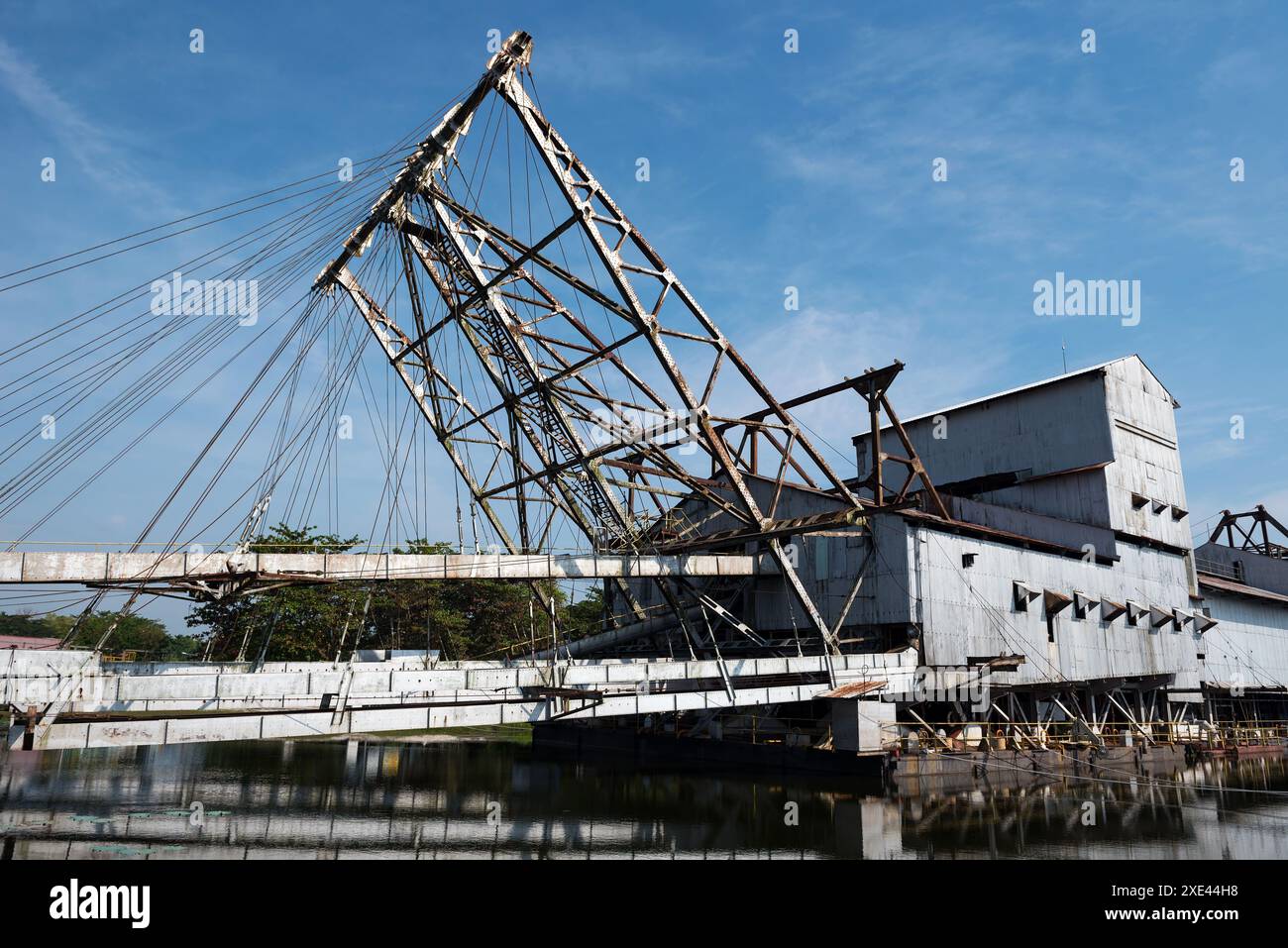 The last abandoned tin mining dredger during British colonial now ...