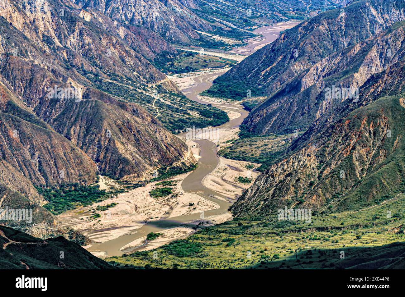Chicamocha Canyon, steep sided canyon carved by the Chicamocha River in ...