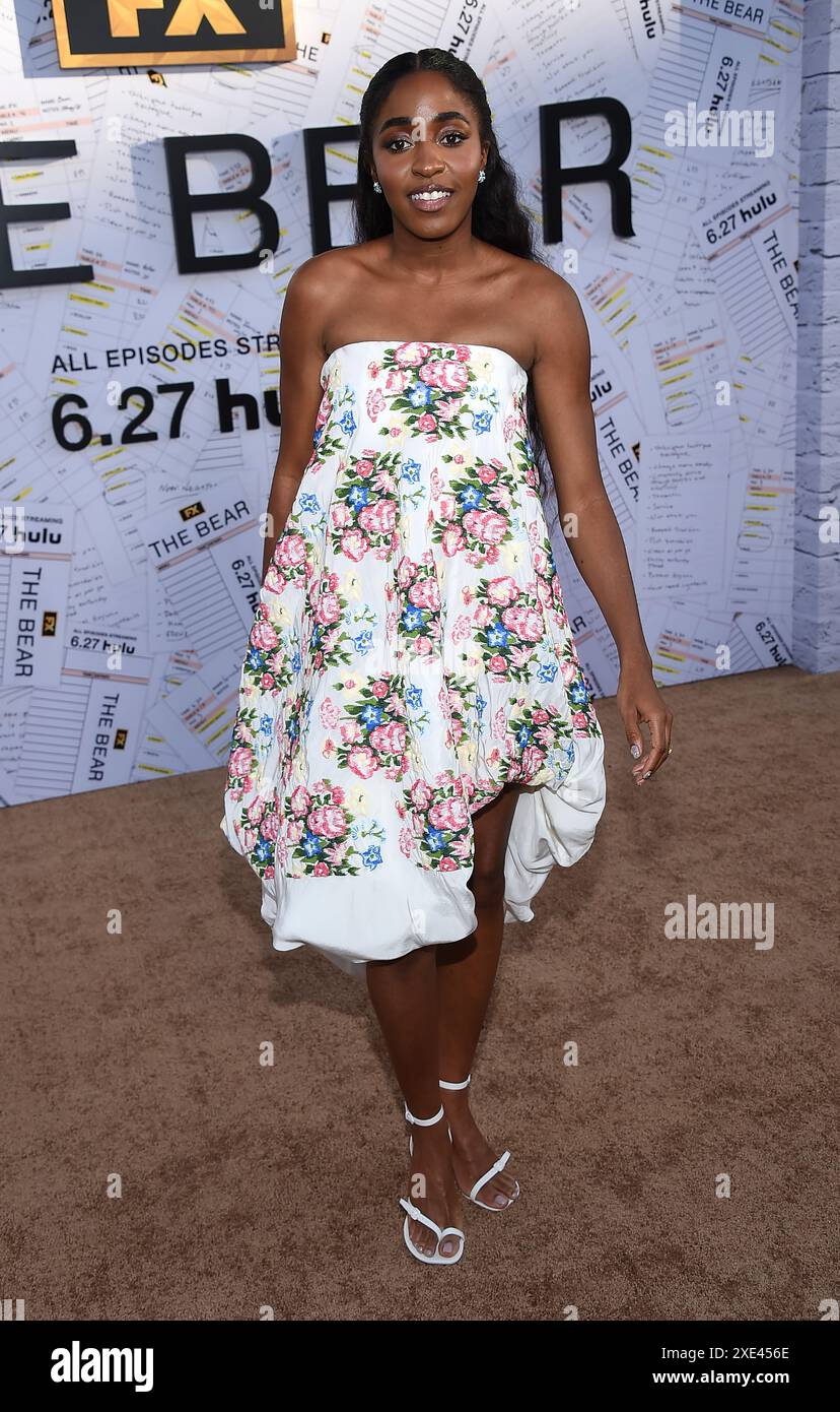 Hollywood, USA. 25th June, 2024. Ayo Edebiri arriving to FX's “The Bear ...