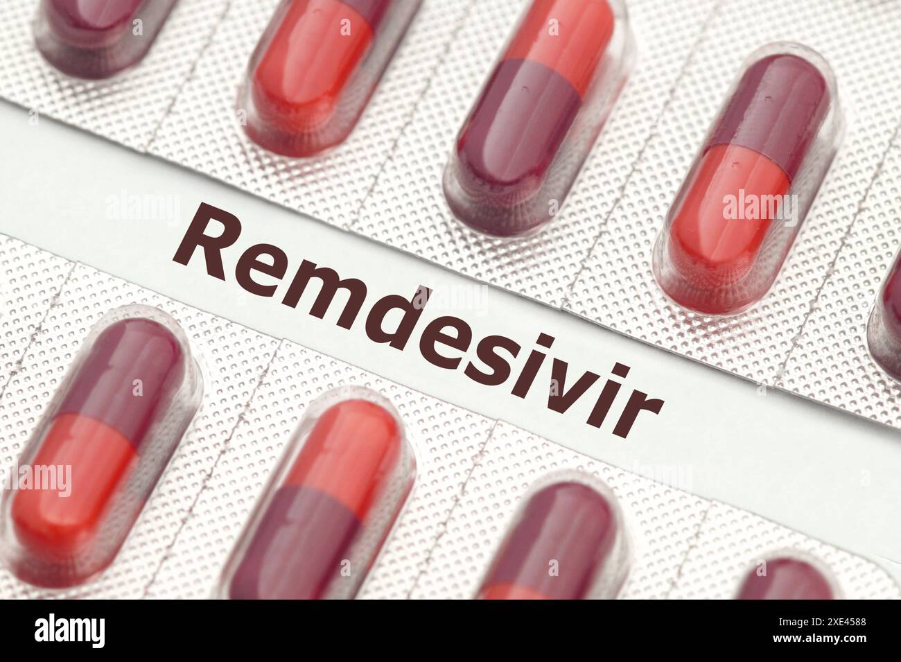 Medication antiviral (Remdesivir) capsule pills in blister pack for ...
