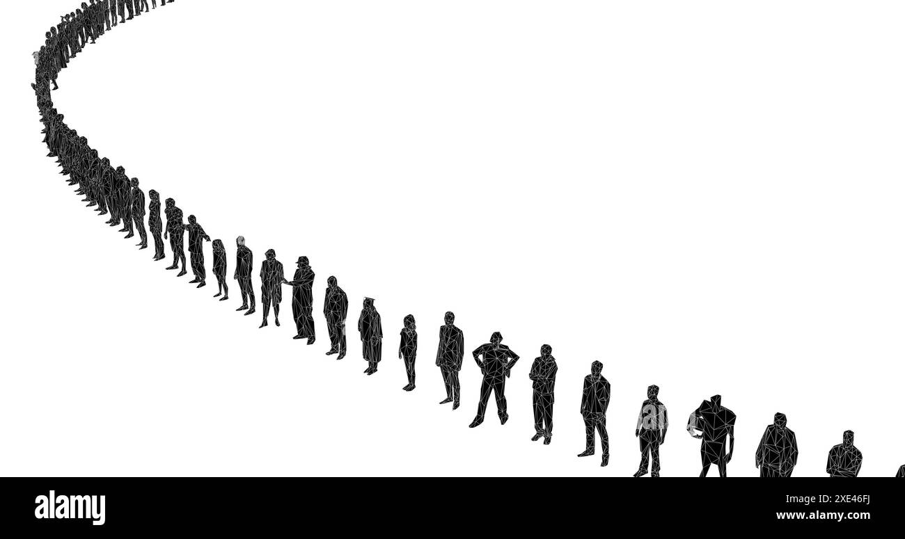 3d render of human figures as crowd for society, consumers, commercial ...