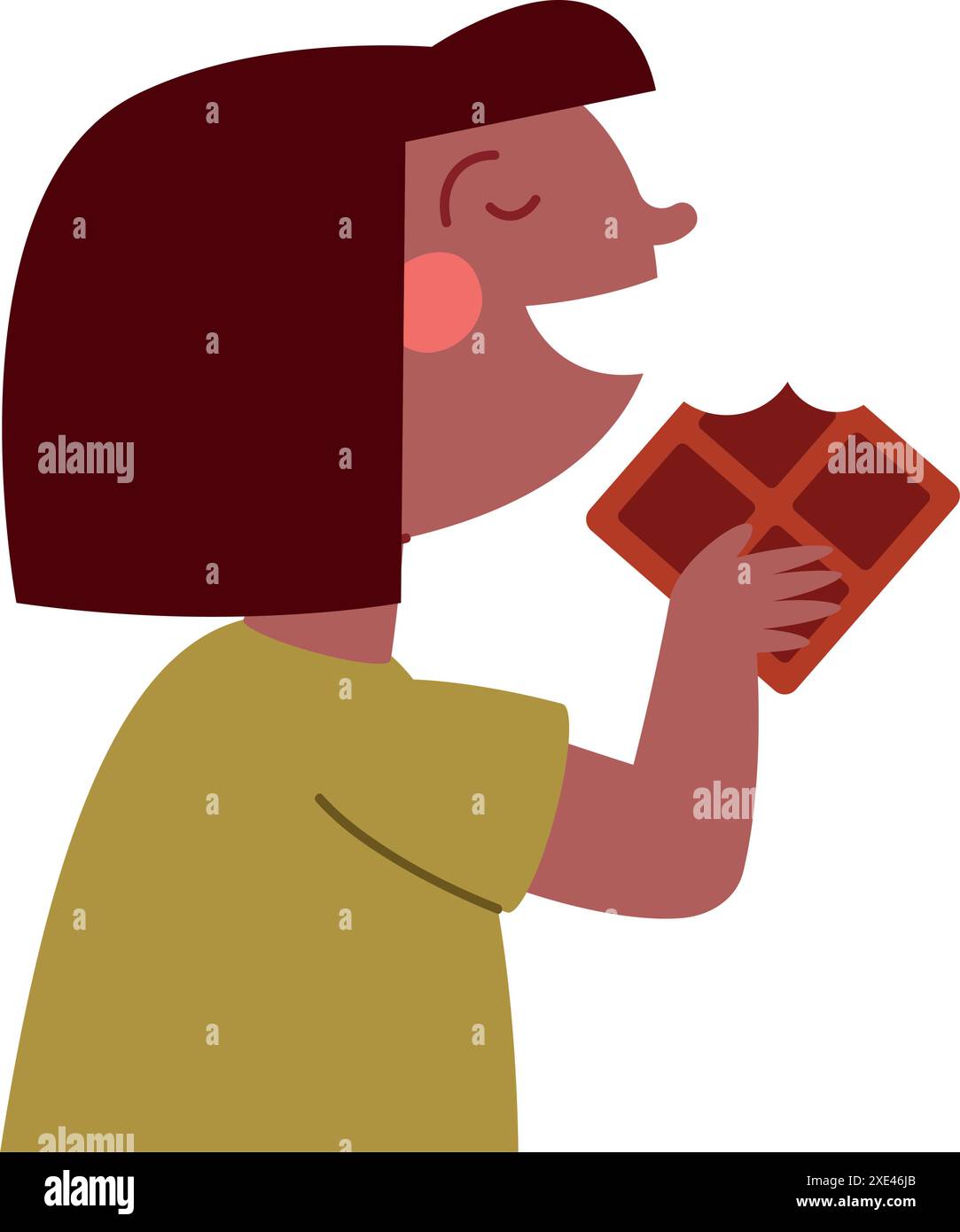 The girl eats Stock Vector Images - Alamy