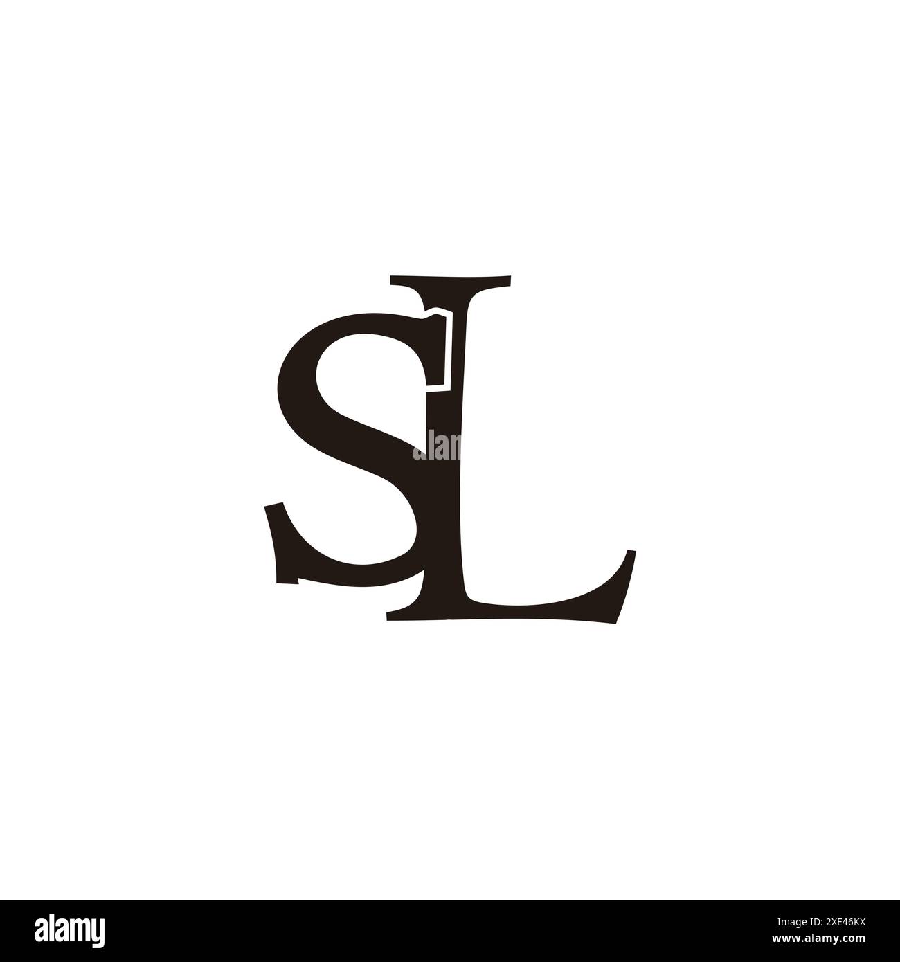 letter sl simple linked black logo vector Stock Vector Image & Art - Alamy