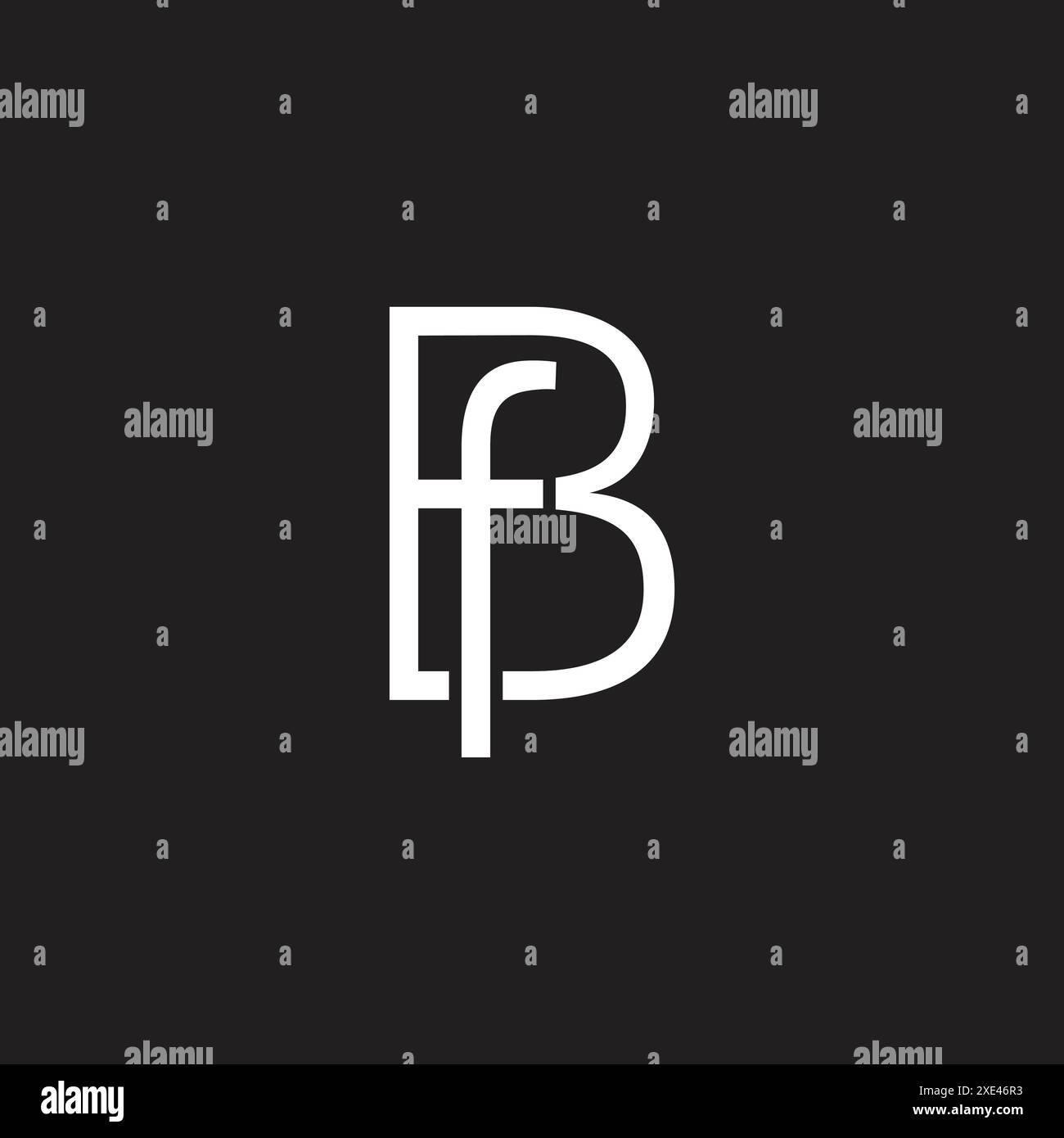 letter fb simple linked font clean logo vector Stock Vector Image & Art ...