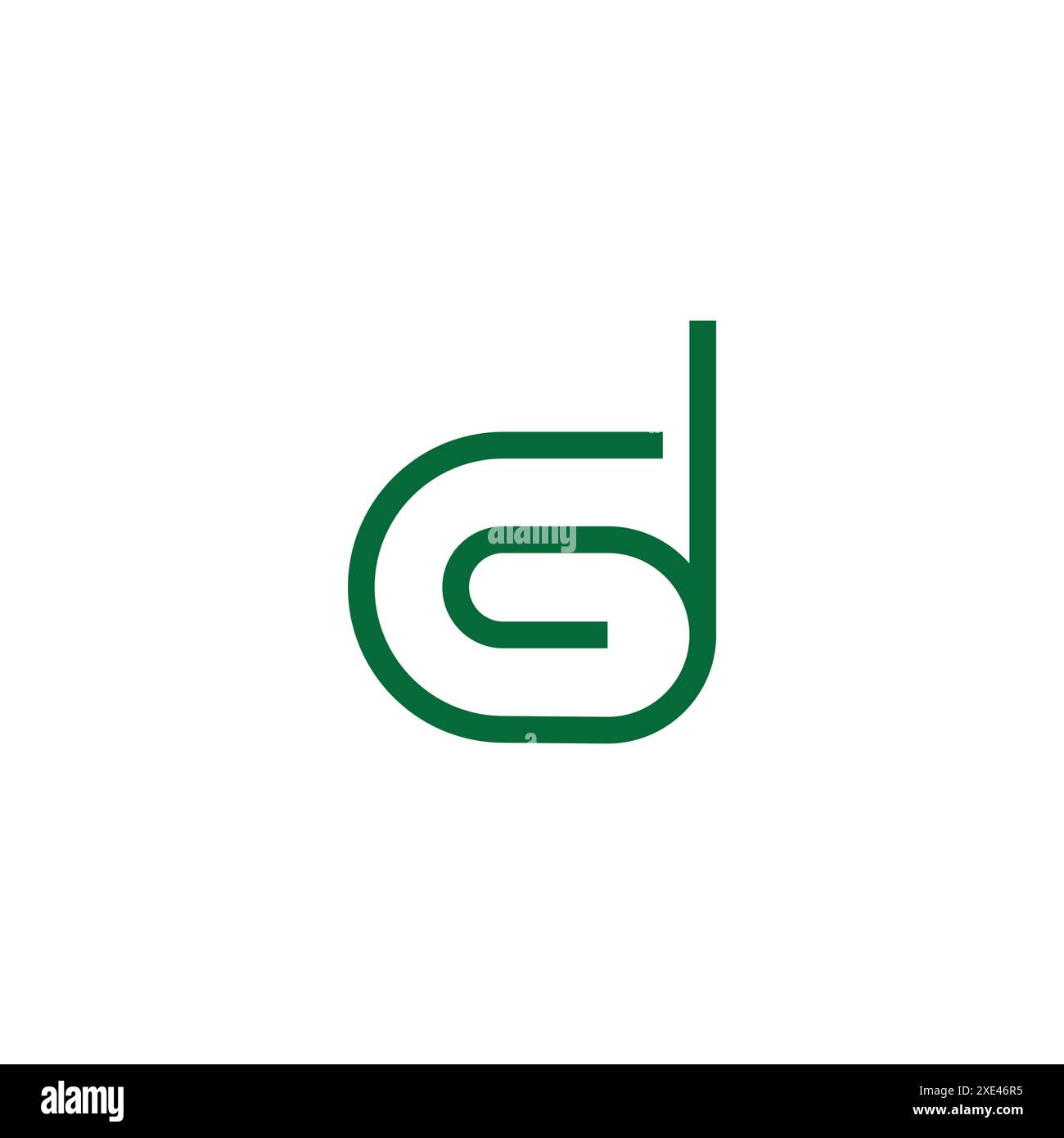 letter gd spiral paper clip simple symbol vector Stock Vector Image ...