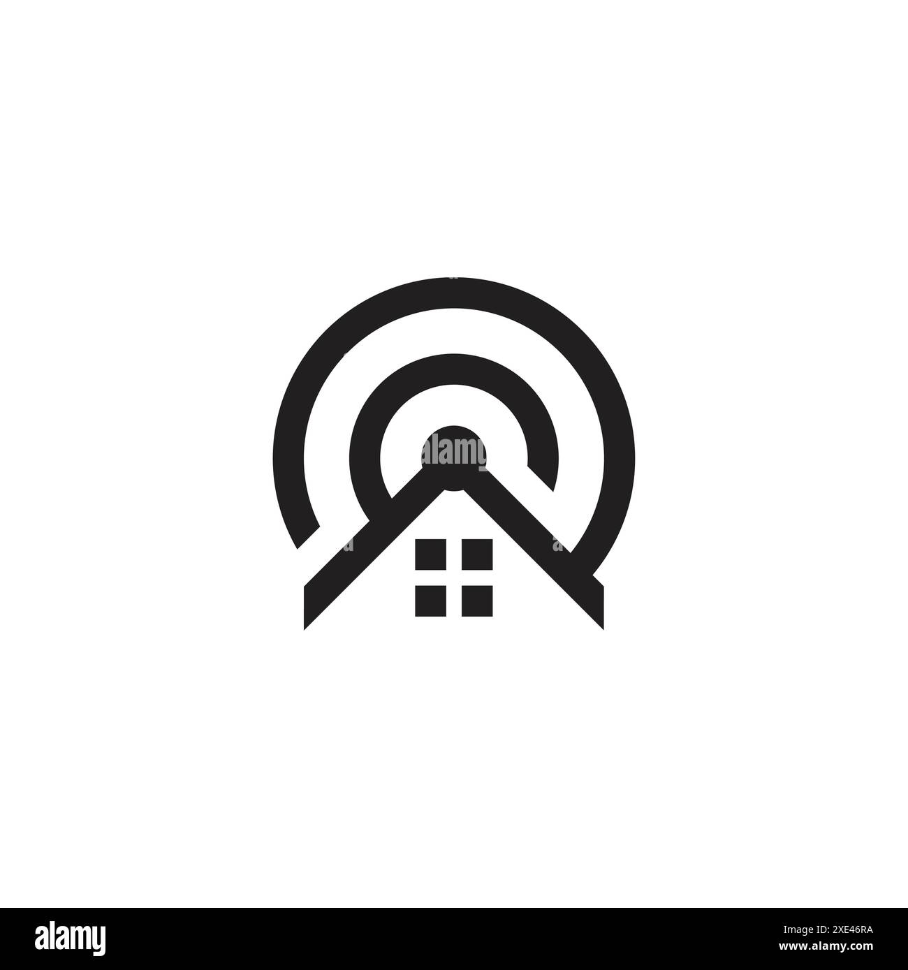 roof window round signal transmitter home logo vector Stock Vector ...