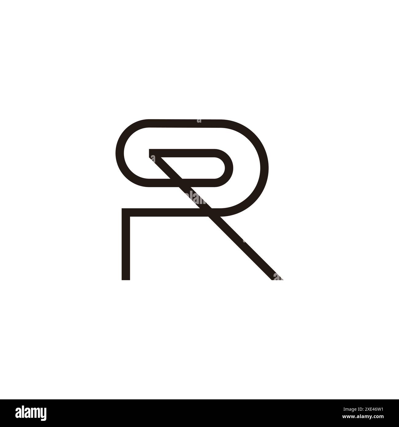 letter r paper clip simple geometric logo vector Stock Vector Image ...