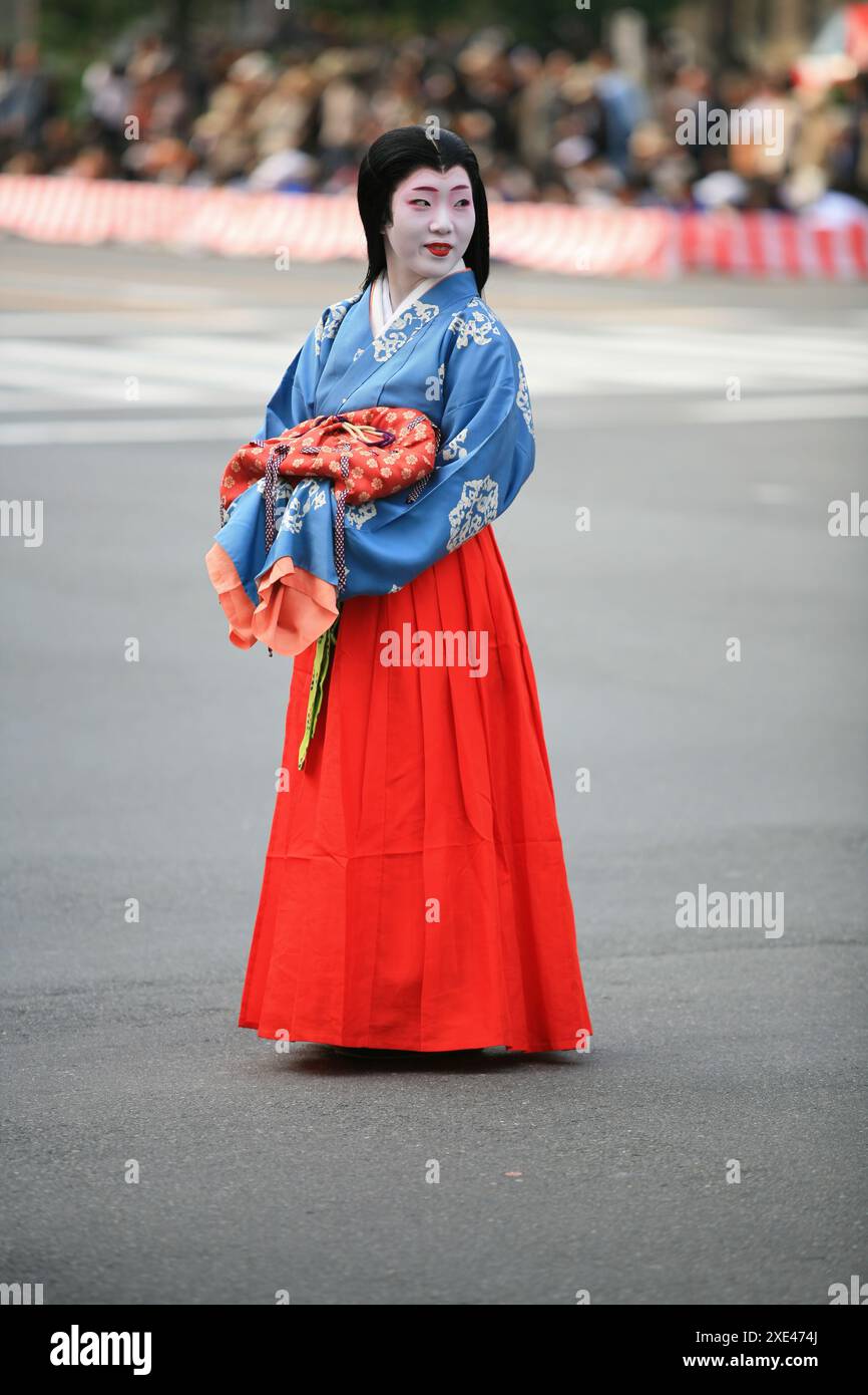 Woman in the traditional Japanese historical wear at Jidai Festival ...