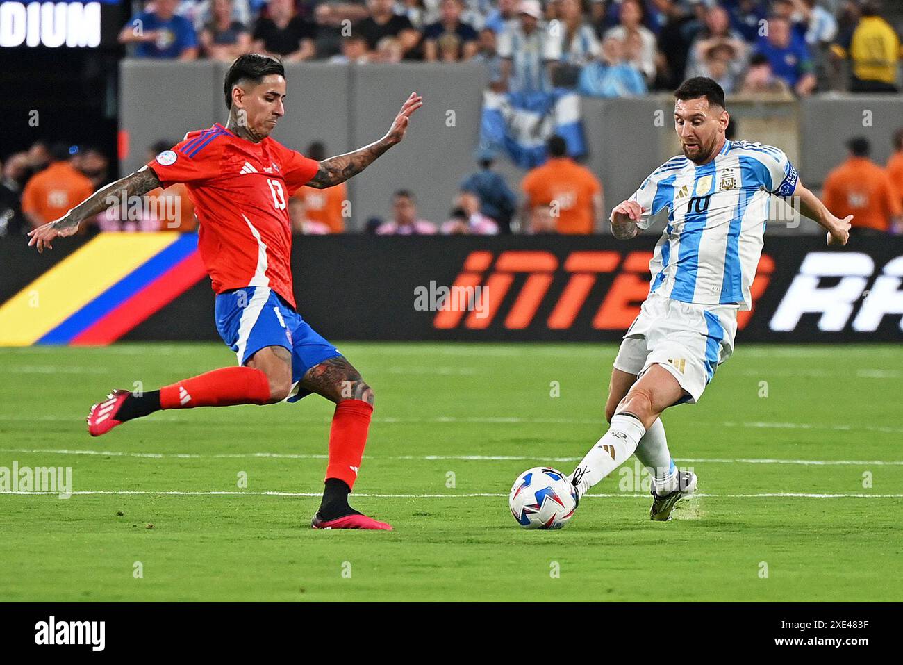 East Rutherford, United States. 25th June, 2024. Erick Pulgar of Chile ...