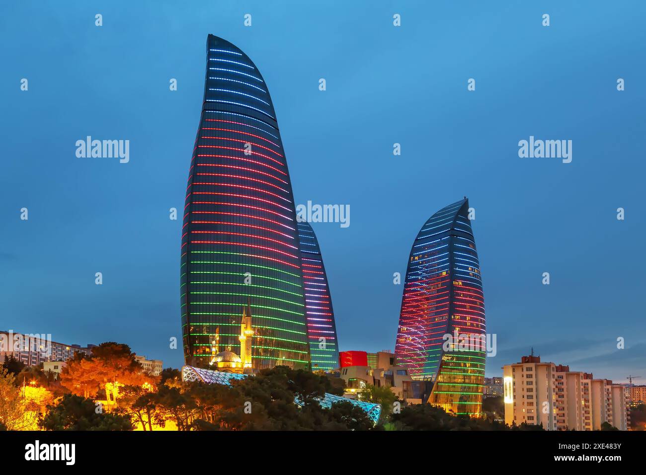 Flame Towers, Baku, Azerbaijan Stock Photo - Alamy