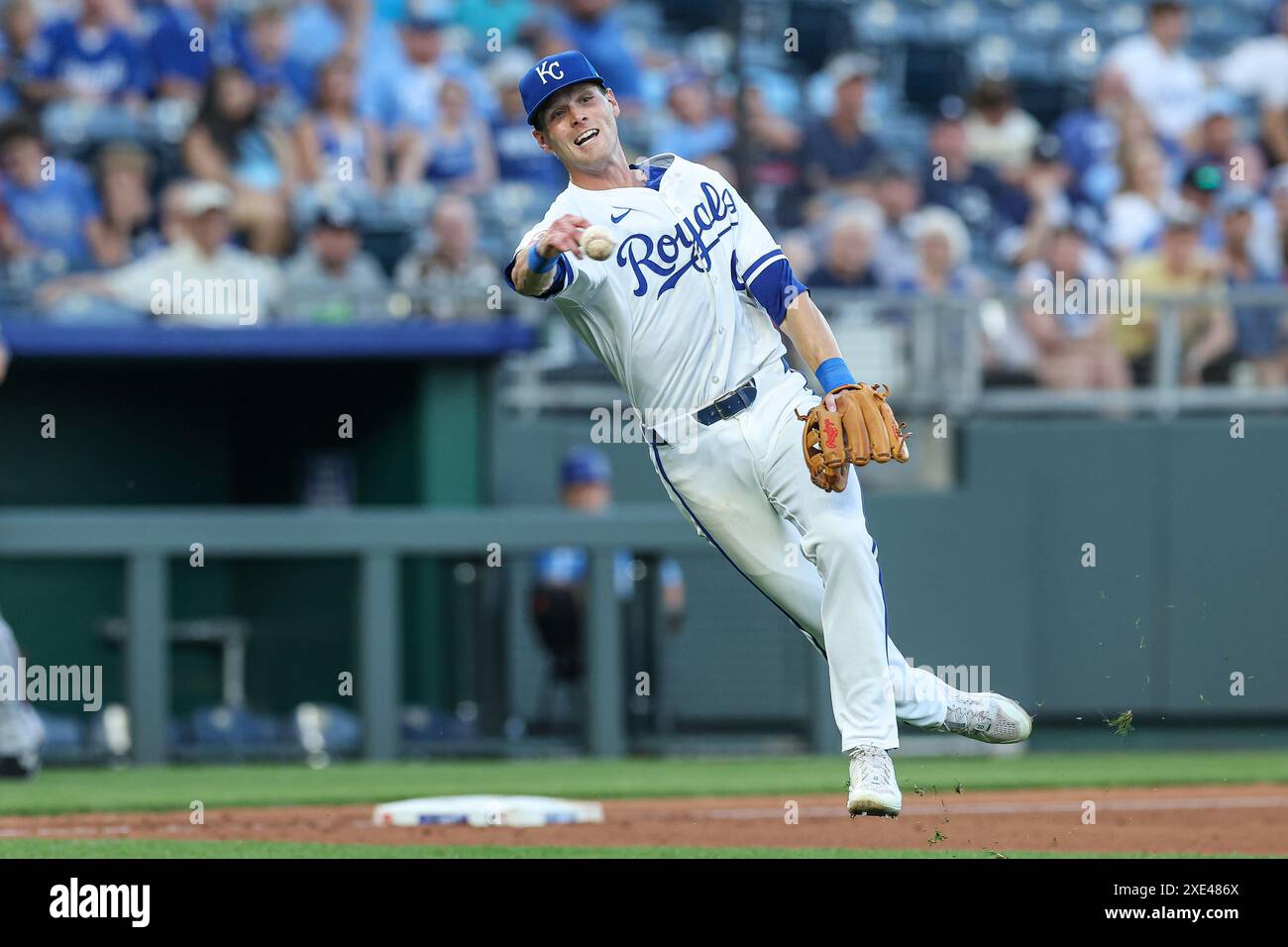 Kansas City, MO, USA. 25th June, 2024. Kansas City Royals third baseman ...